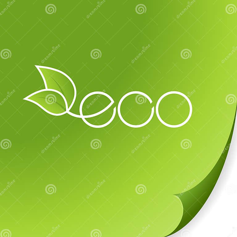 Eco logo on paper. Vector stock vector. Illustration of green - 9509980