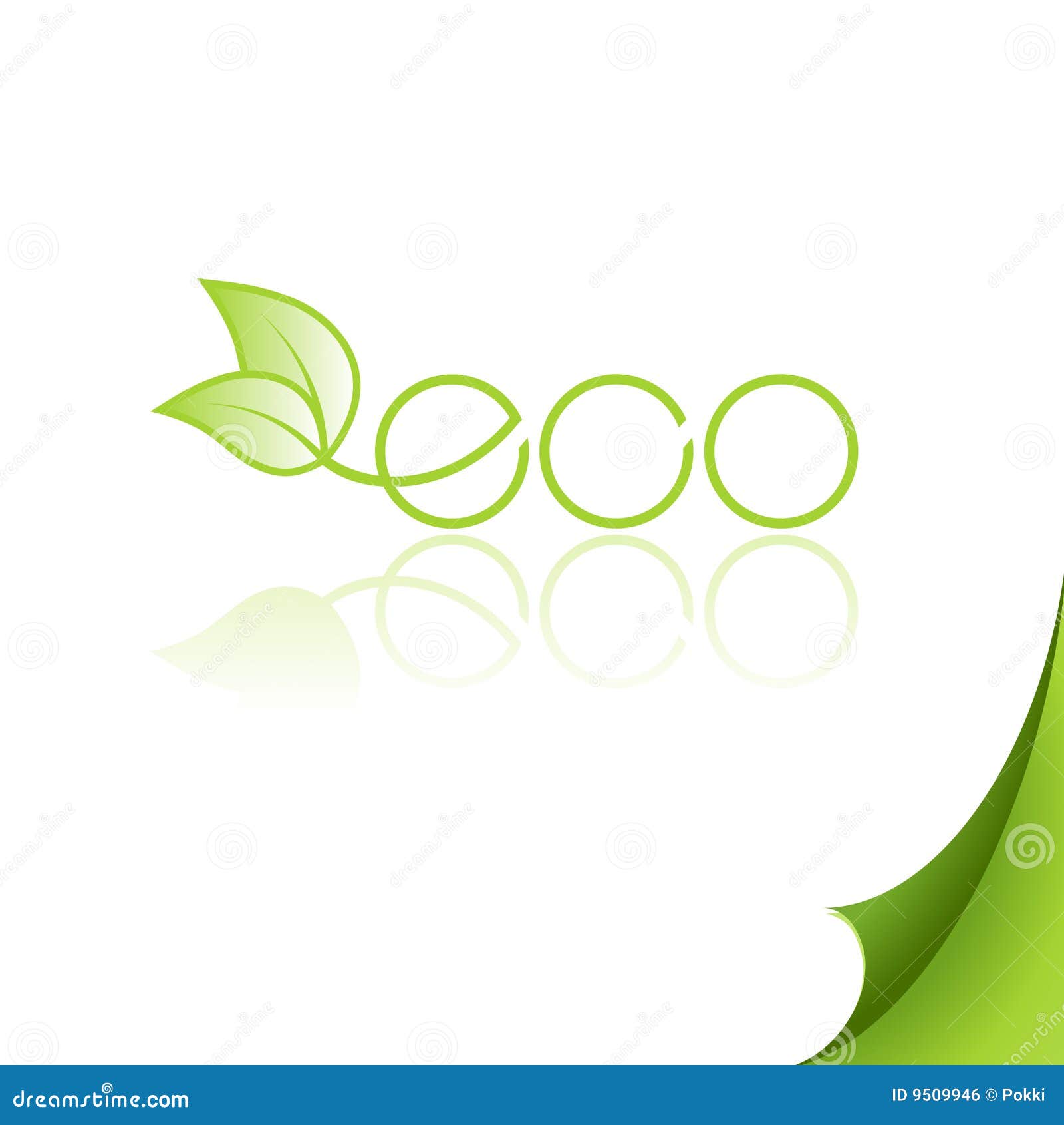 Eco Logo with Reflection on Paper. Stock Vector - Illustration of curve ...