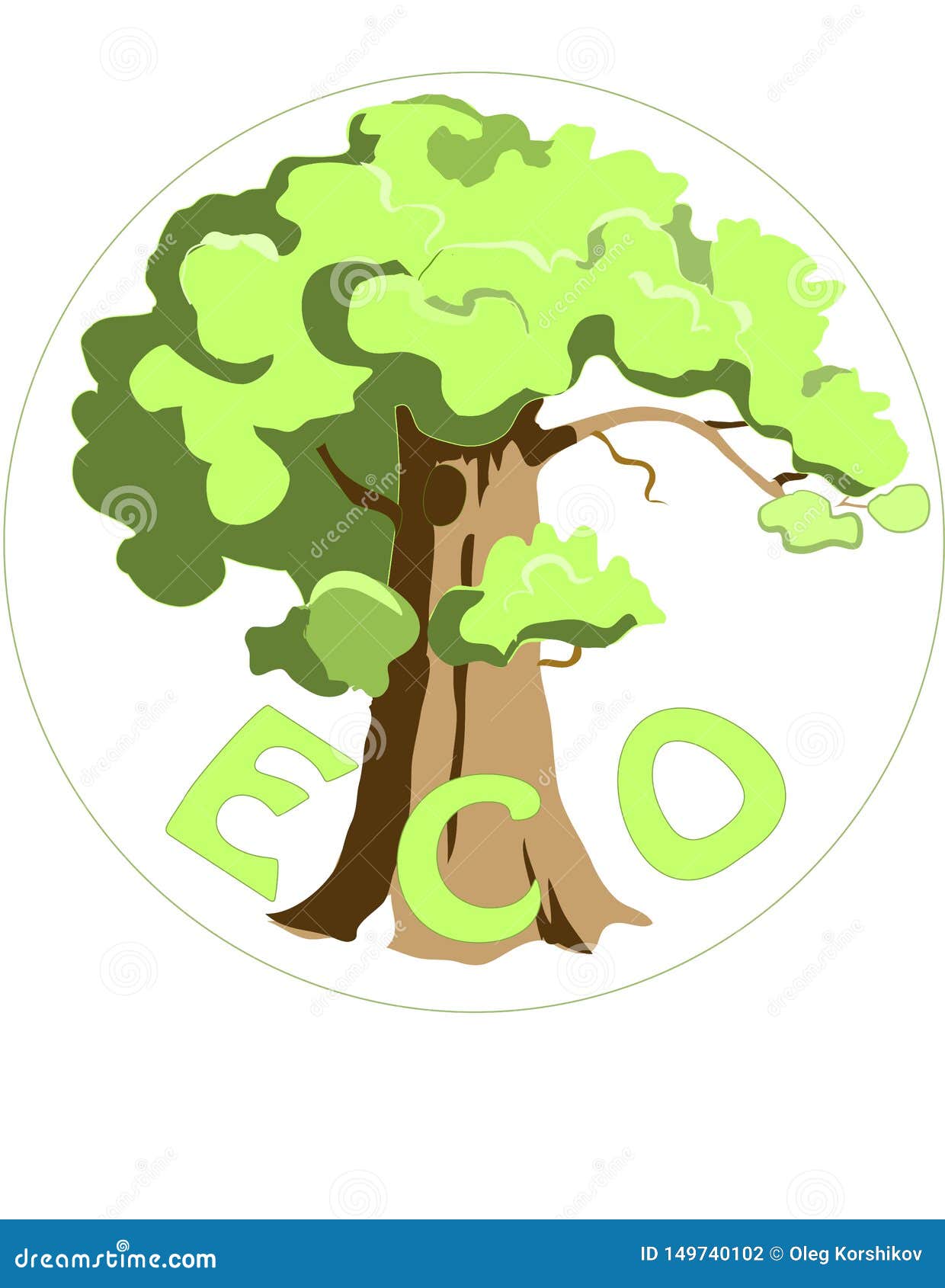 Eco mark with nature tree stock vector. Illustration of clean - 149740102