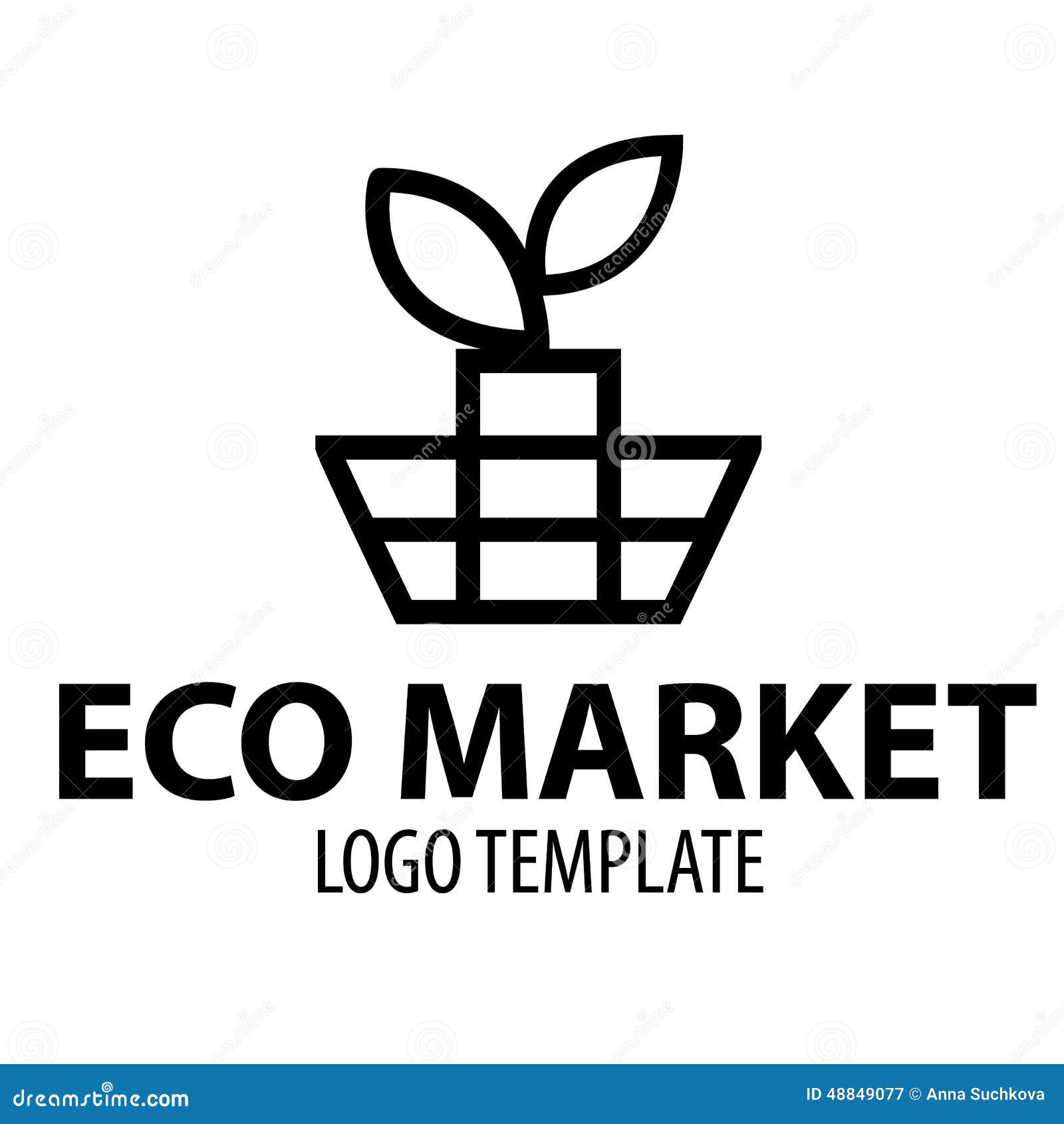 Eco Market stock vector. Illustration of organic, badge - 48849077