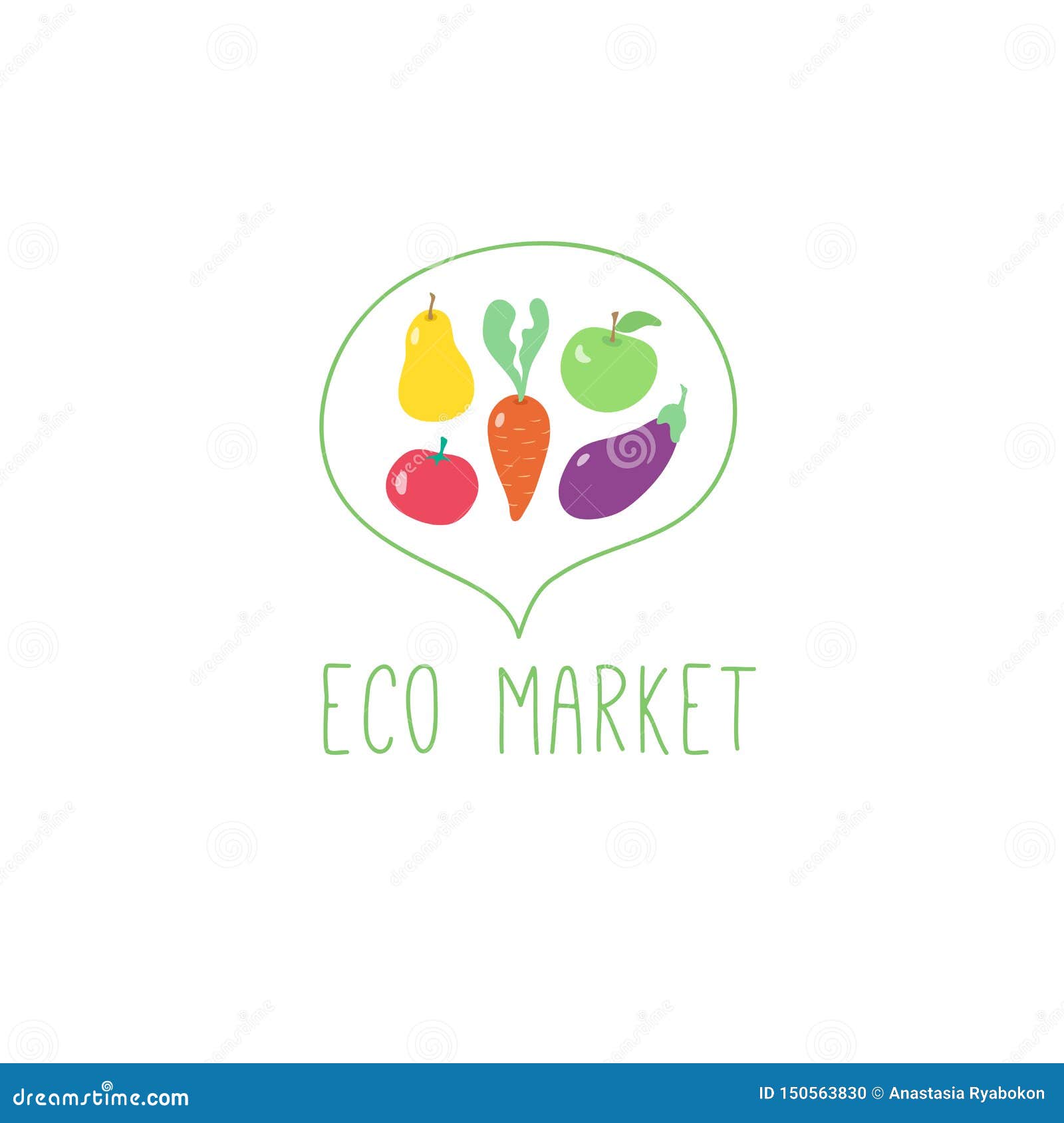 Eco market vegetables logo stock vector. Illustration of decor - 150563830