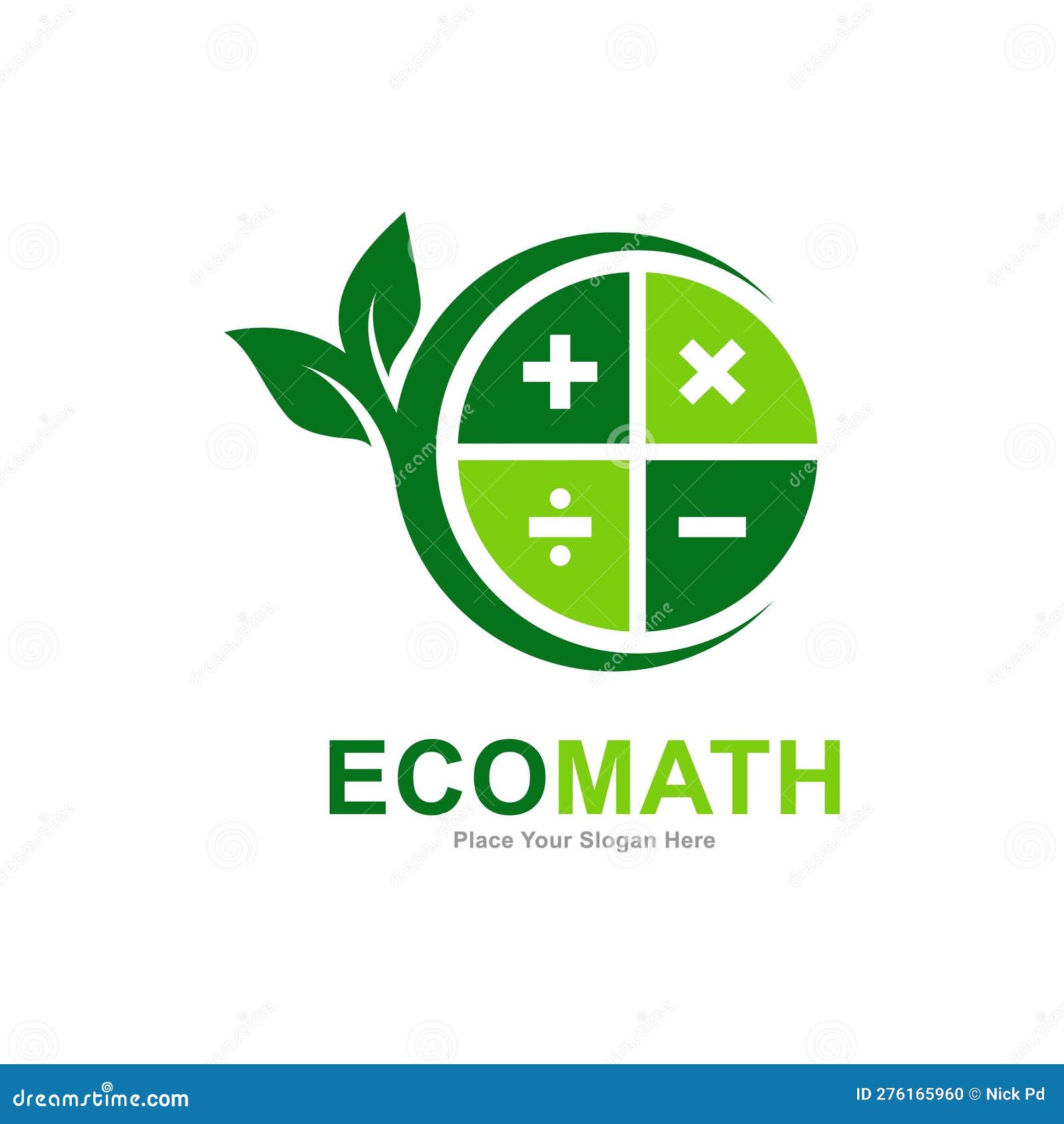 Eco math logo icon vector stock illustration. Illustration of label - 276165960