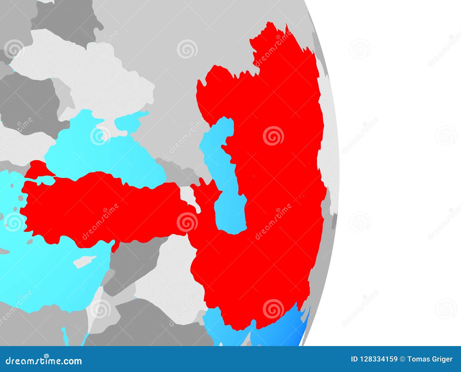 ECO member states on globe stock illustration. Illustration of render ...