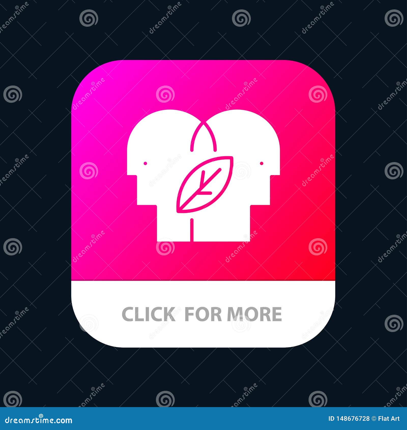 Eco, Eco Mind, Head, Mind Mobile App Button. Android and IOS Glyph Version Stock Vector ...