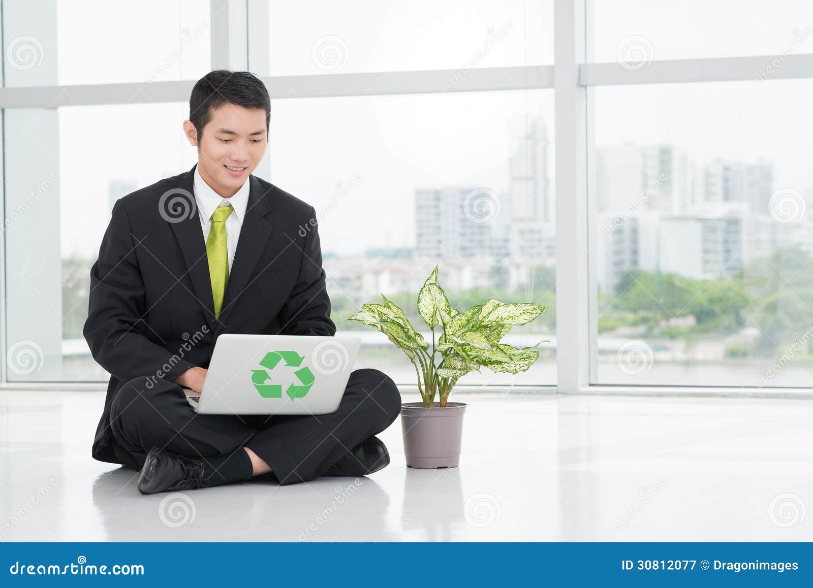 Eco-minded stock image. Image of legscrossed, global - 30812077