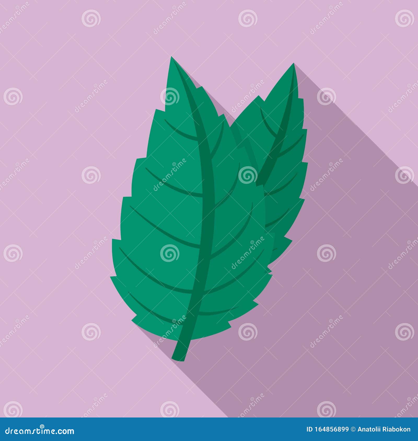 Eco mint icon, flat style stock vector. Illustration of icon - 164856899