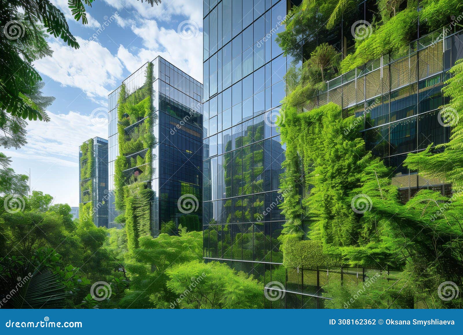 Eco-Modern Structure: Skyscrapers with Vertical Gardens in Cityscape ...