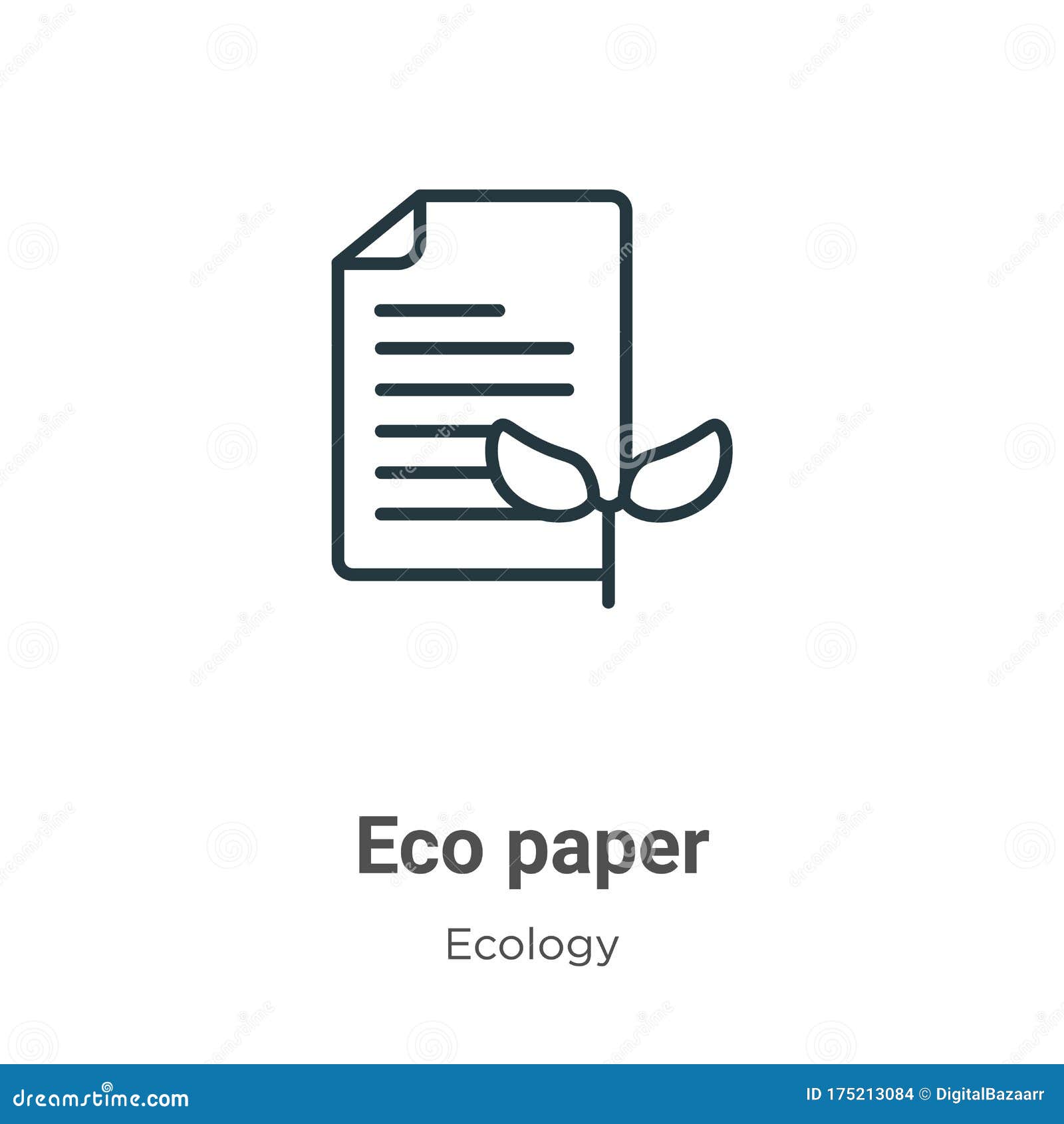 Eco Paper Outline Vector Icon. Thin Line Black Eco Paper Icon, Flat ...