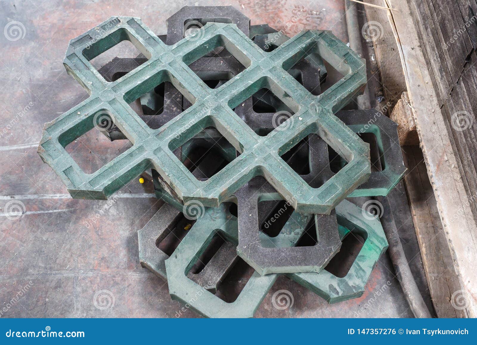 Eco-parking Paving Slabs Made of Recycled Plastic Waste Stock Photo ...