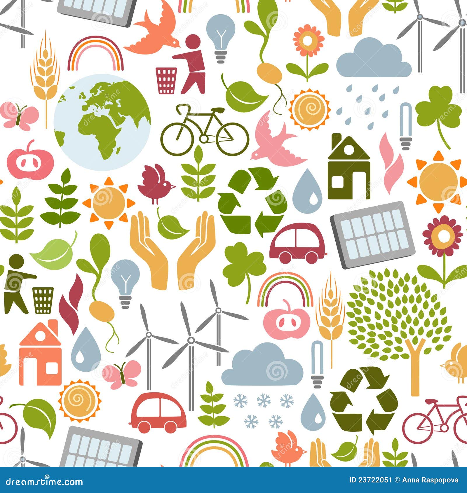 Eco pattern stock vector. Illustration of recycle, comic - 23722051
