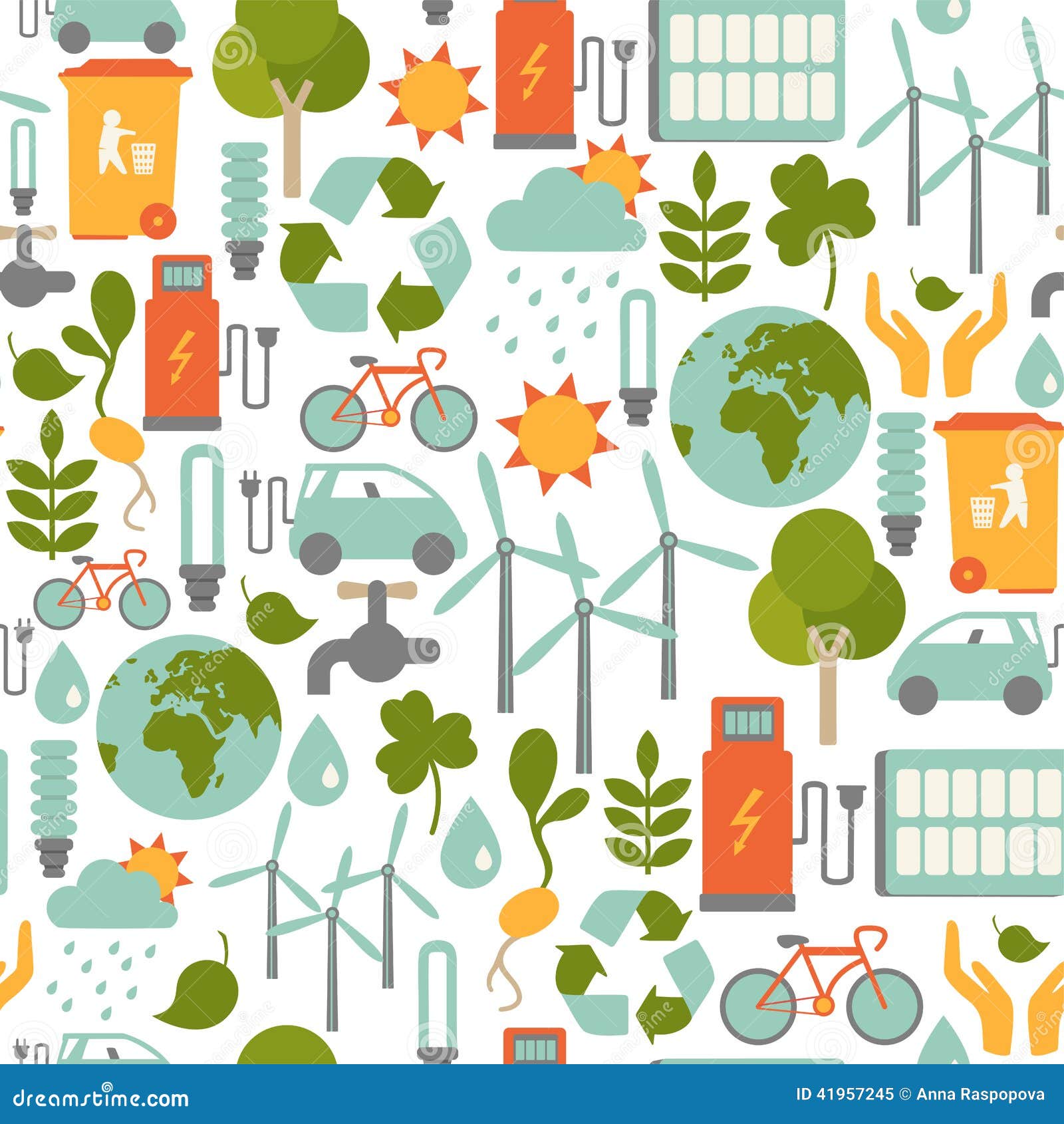 Eco pattern stock vector. Illustration of green, cute - 41957245