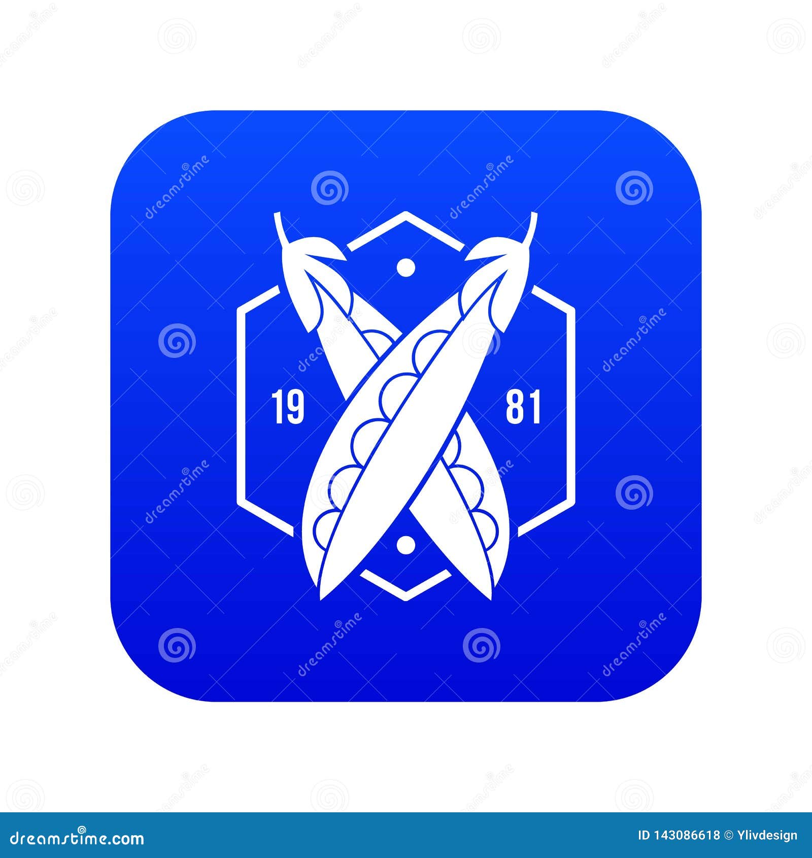 Eco Peas 1981 Icon Blue Vector Stock Vector - Illustration of icon ...