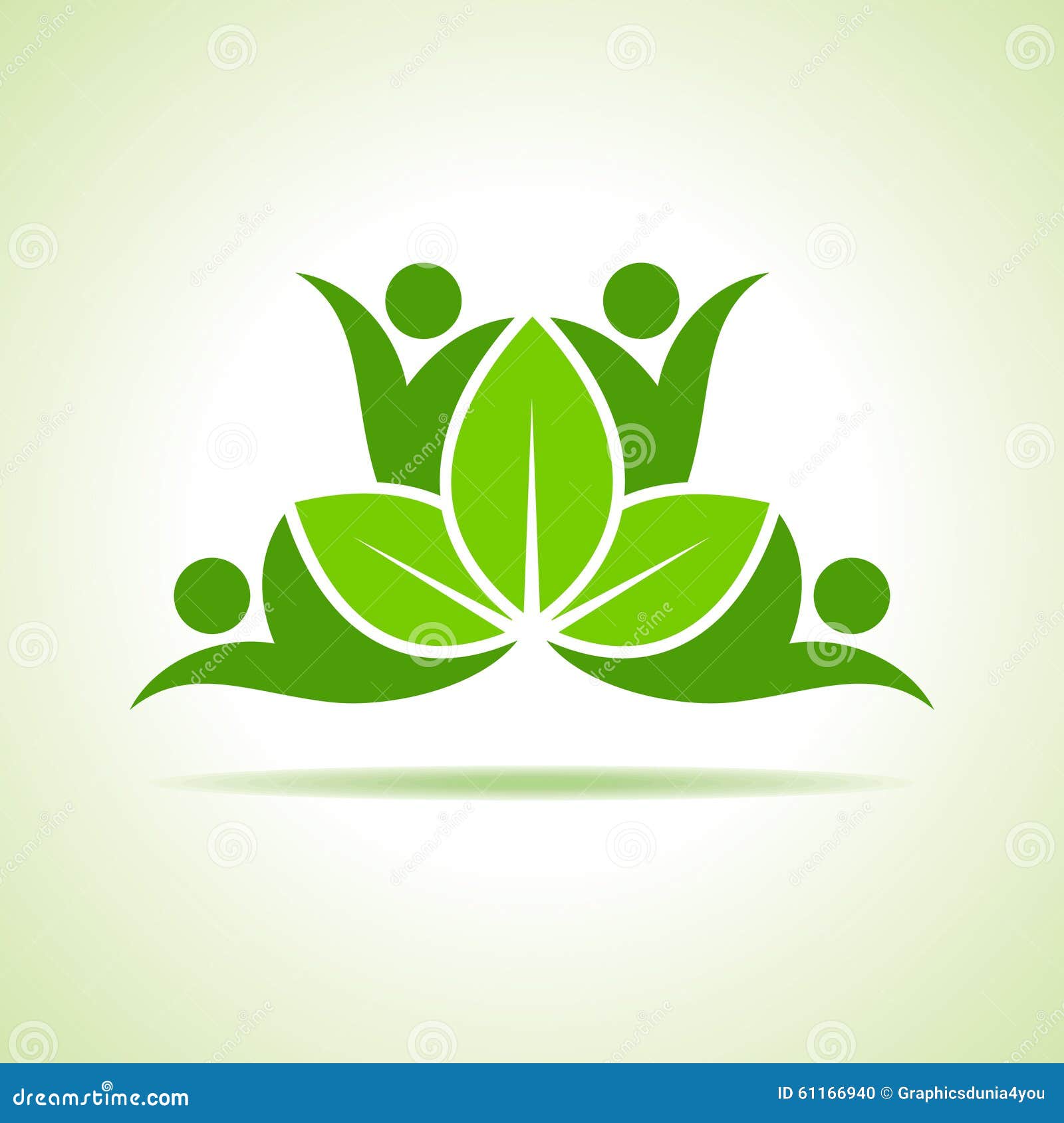 Eco People Celebration Icon with Leaf Design Stock Vector ...