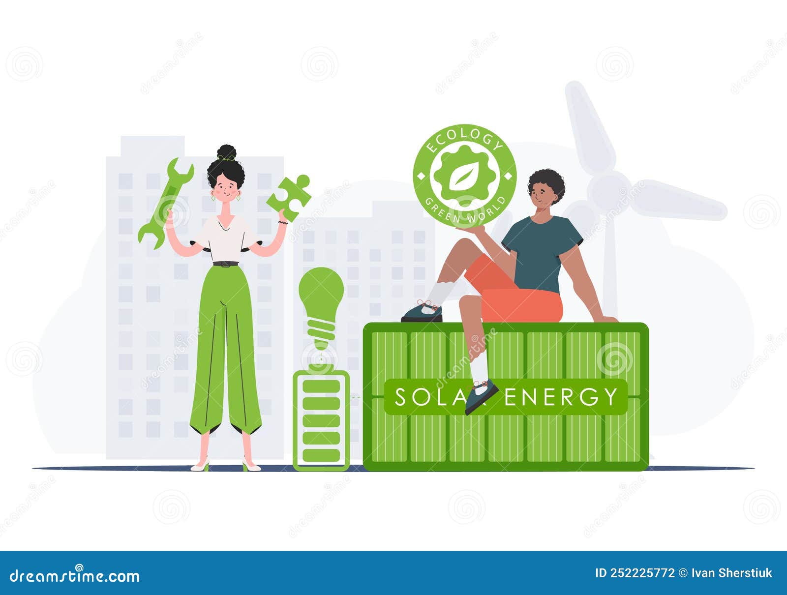 ECO People. ECO Friendly Concept. Vector Trend Illustration. Stock ...