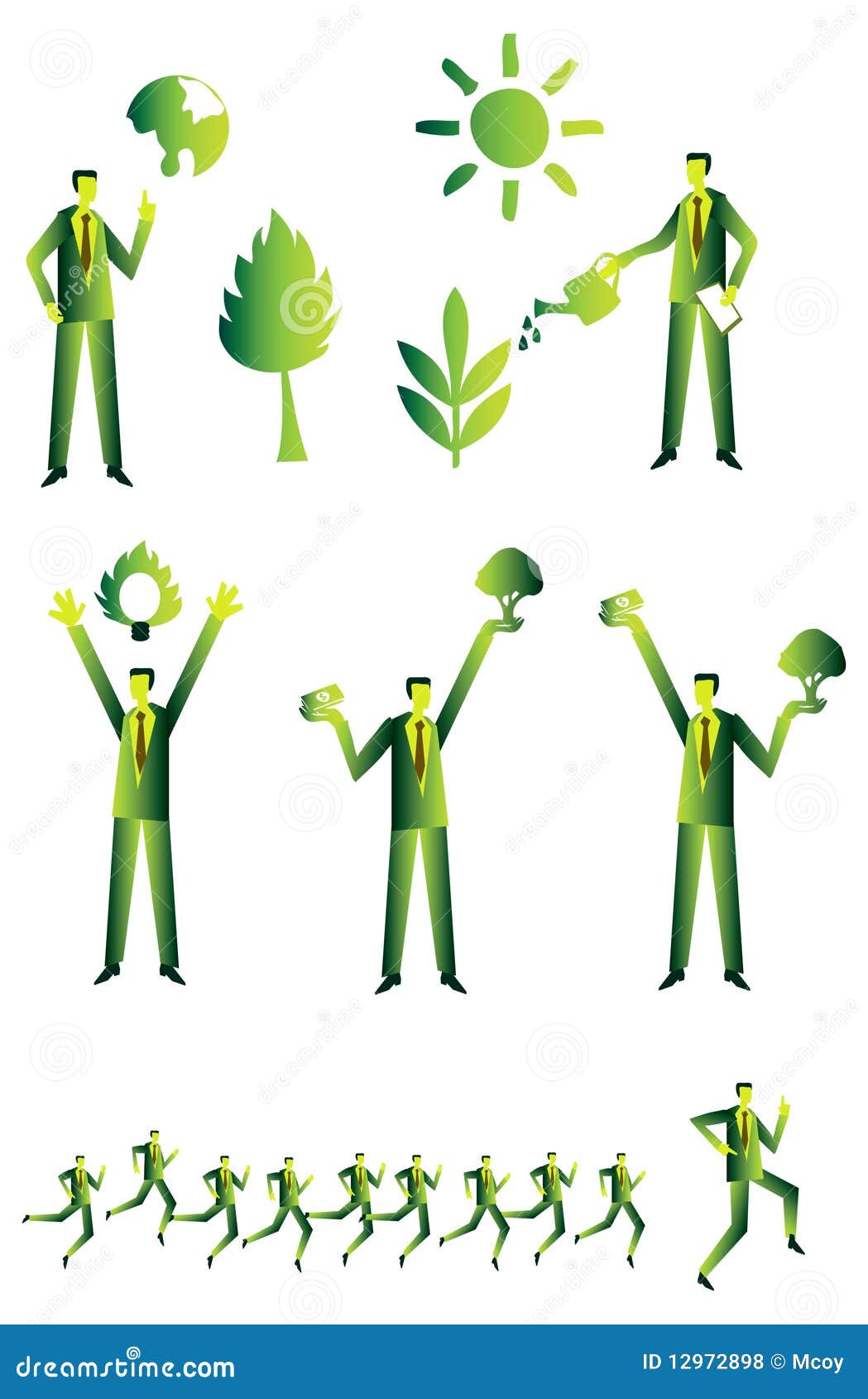 Eco People Group, Business Green Stock Illustration - Illustration of ...