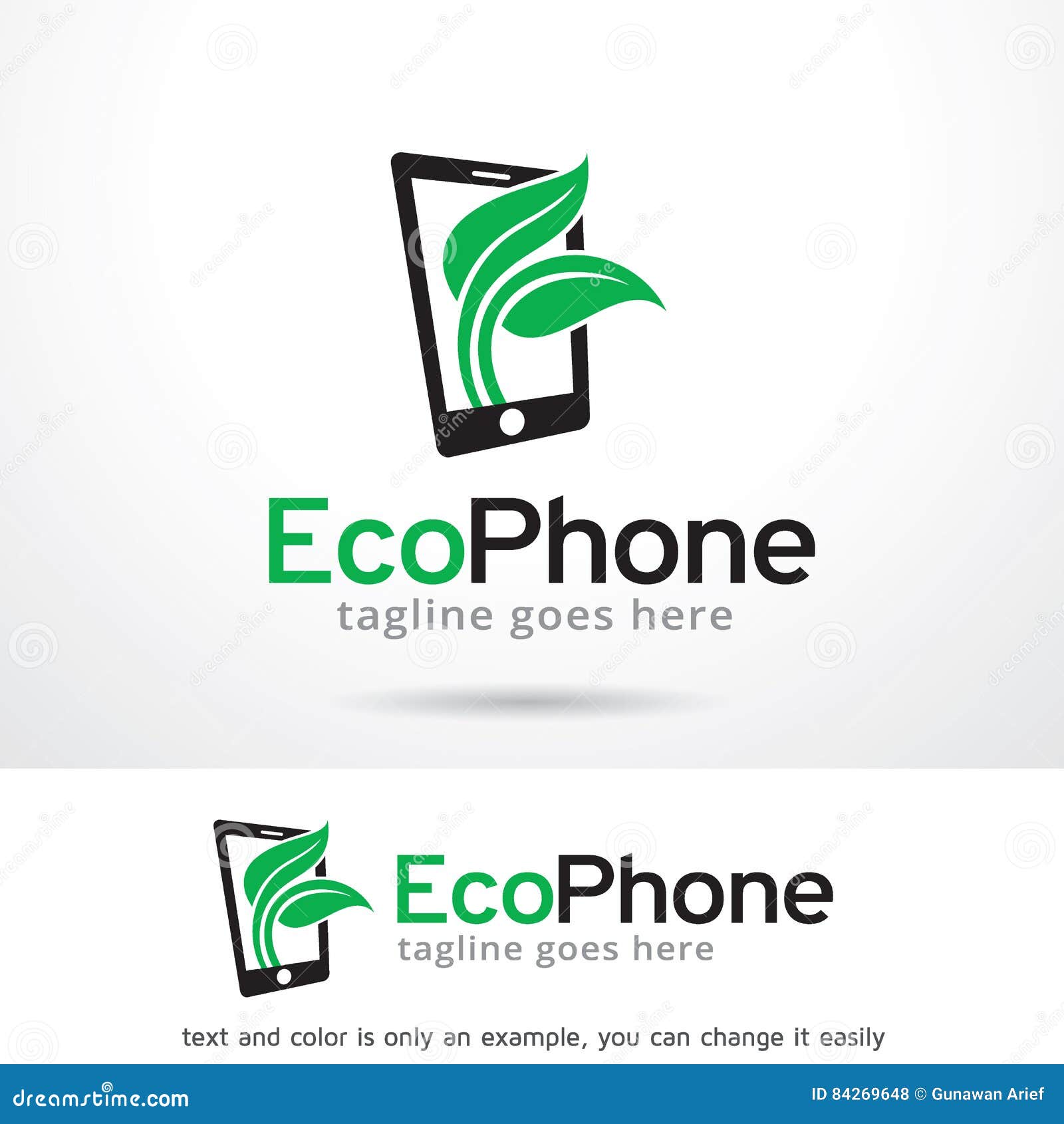 Eco Phone Logo Template Design Vector Stock Vector - Illustration of ...