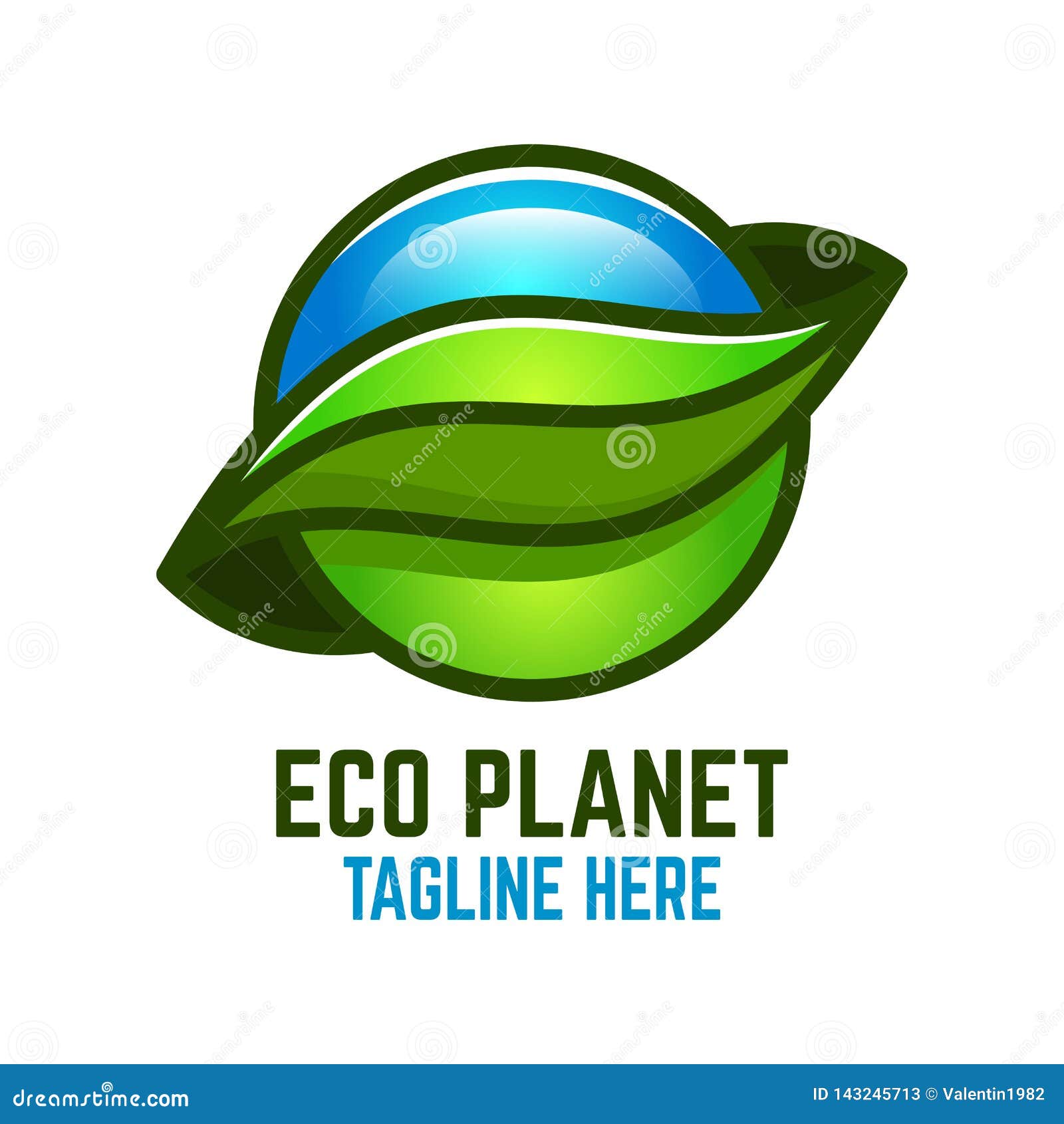 Eco Planet Logo. Vector Illustration. Stock Vector - Illustration of ...