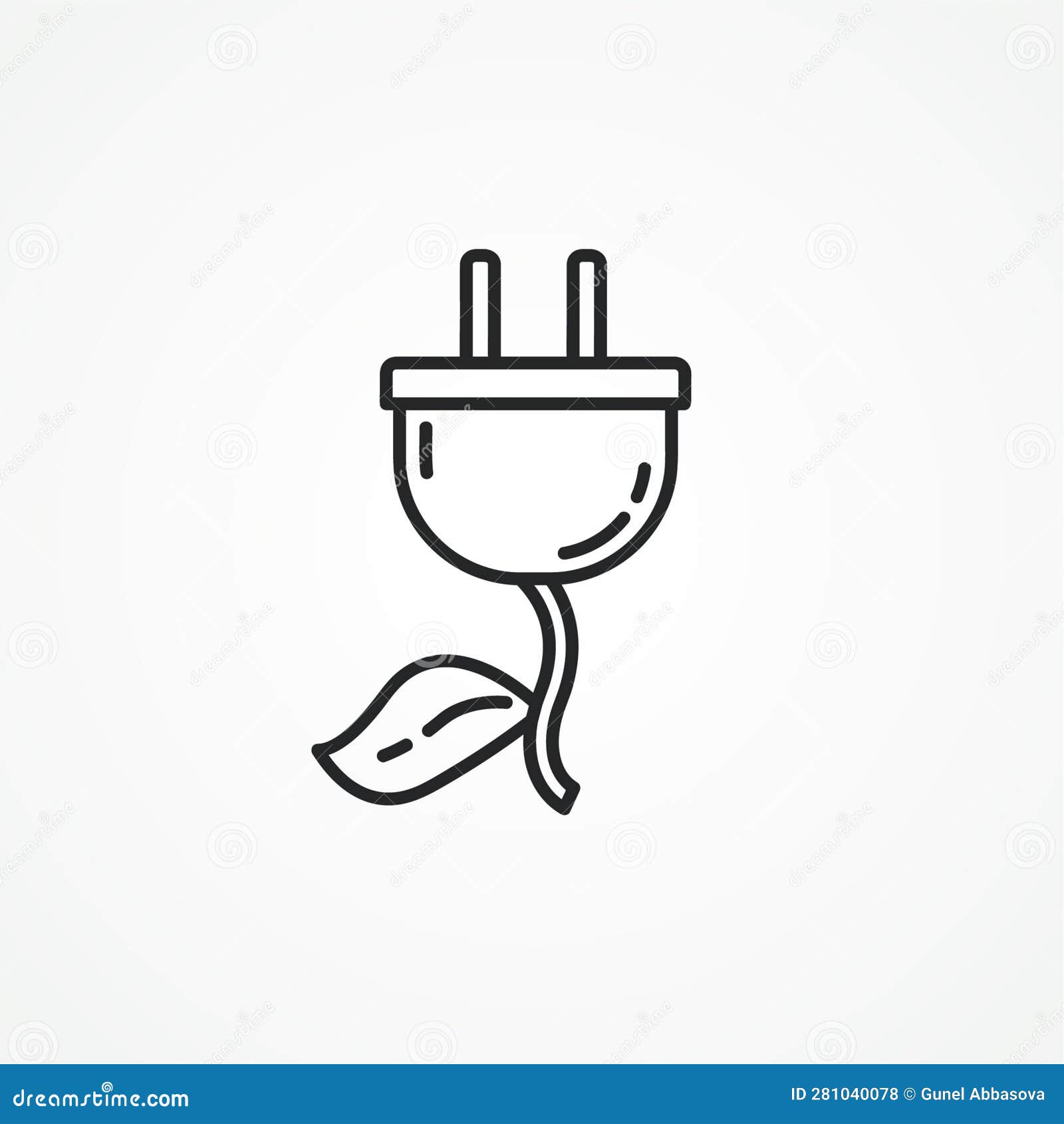 Electric plug line icon. stock vector. Illustration of power - 281040078
