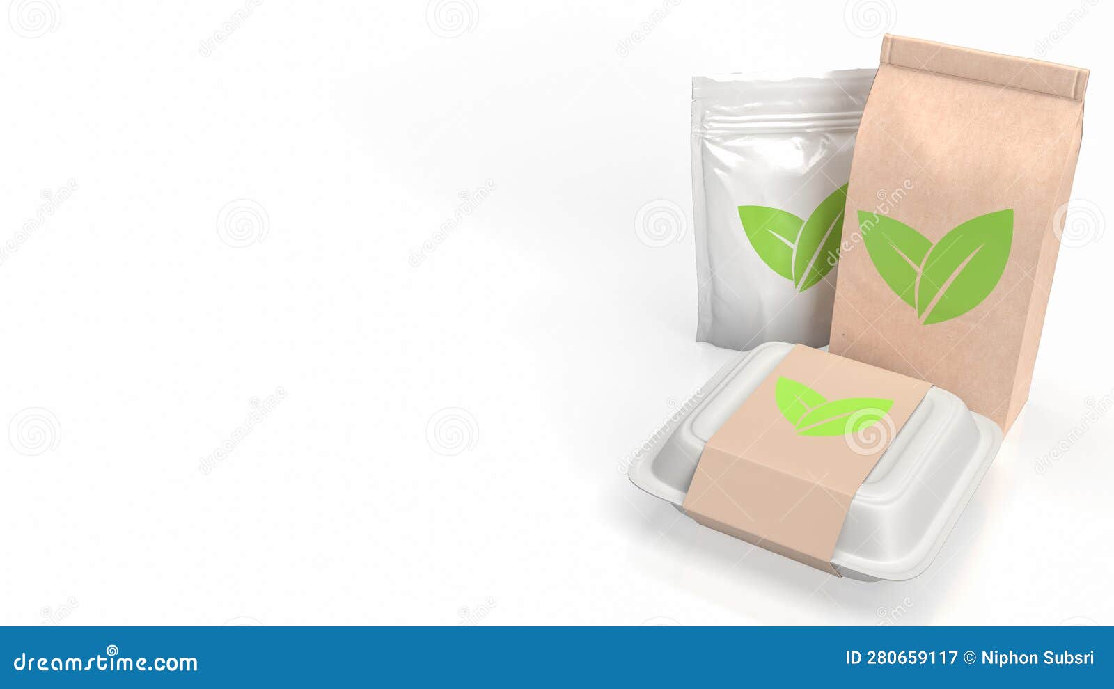 Eco Product on White Background 3d Rendering Stock Illustration ...