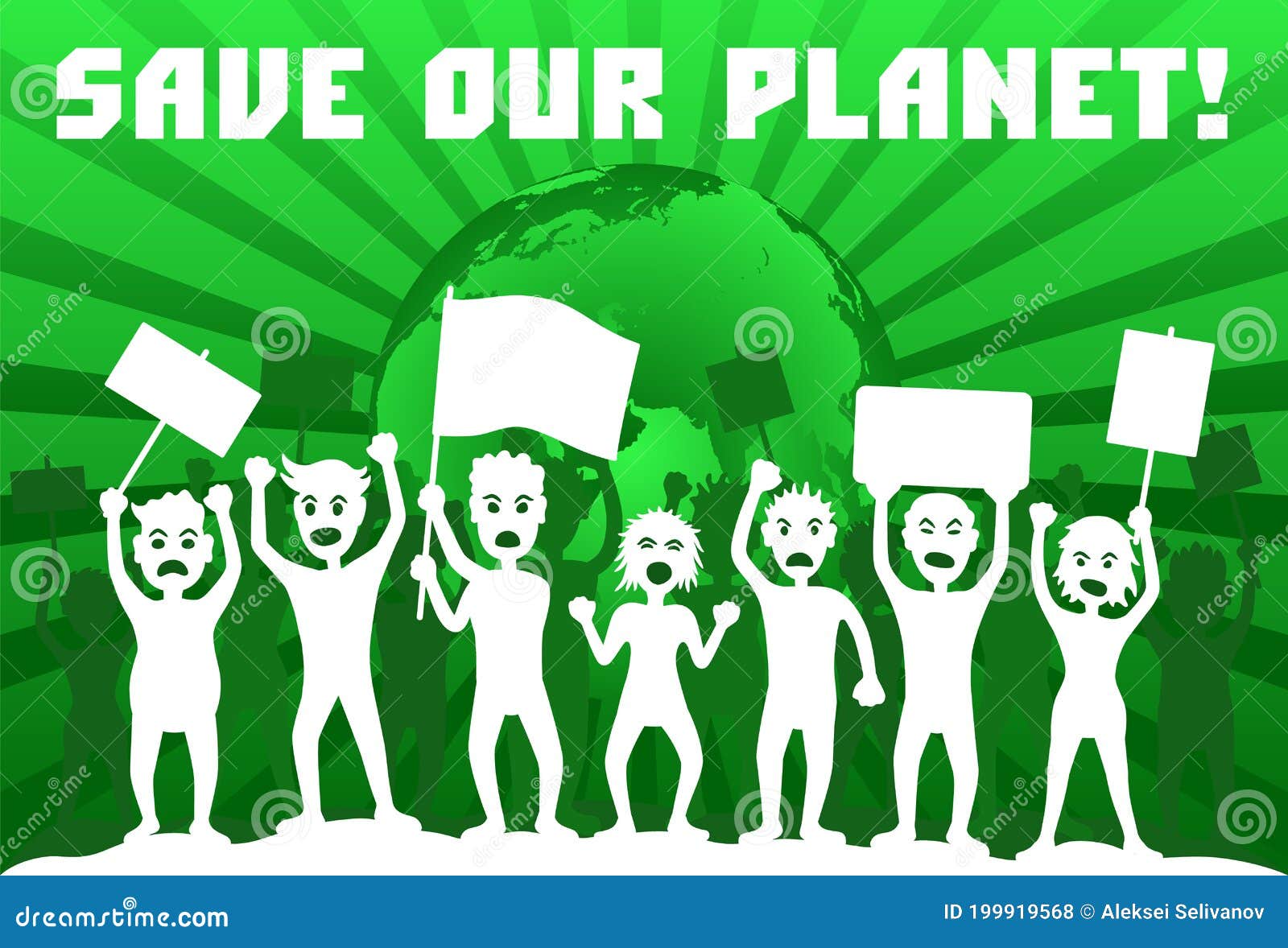 Eco Protest. Protesting People Stock Vector - Illustration of clean ...