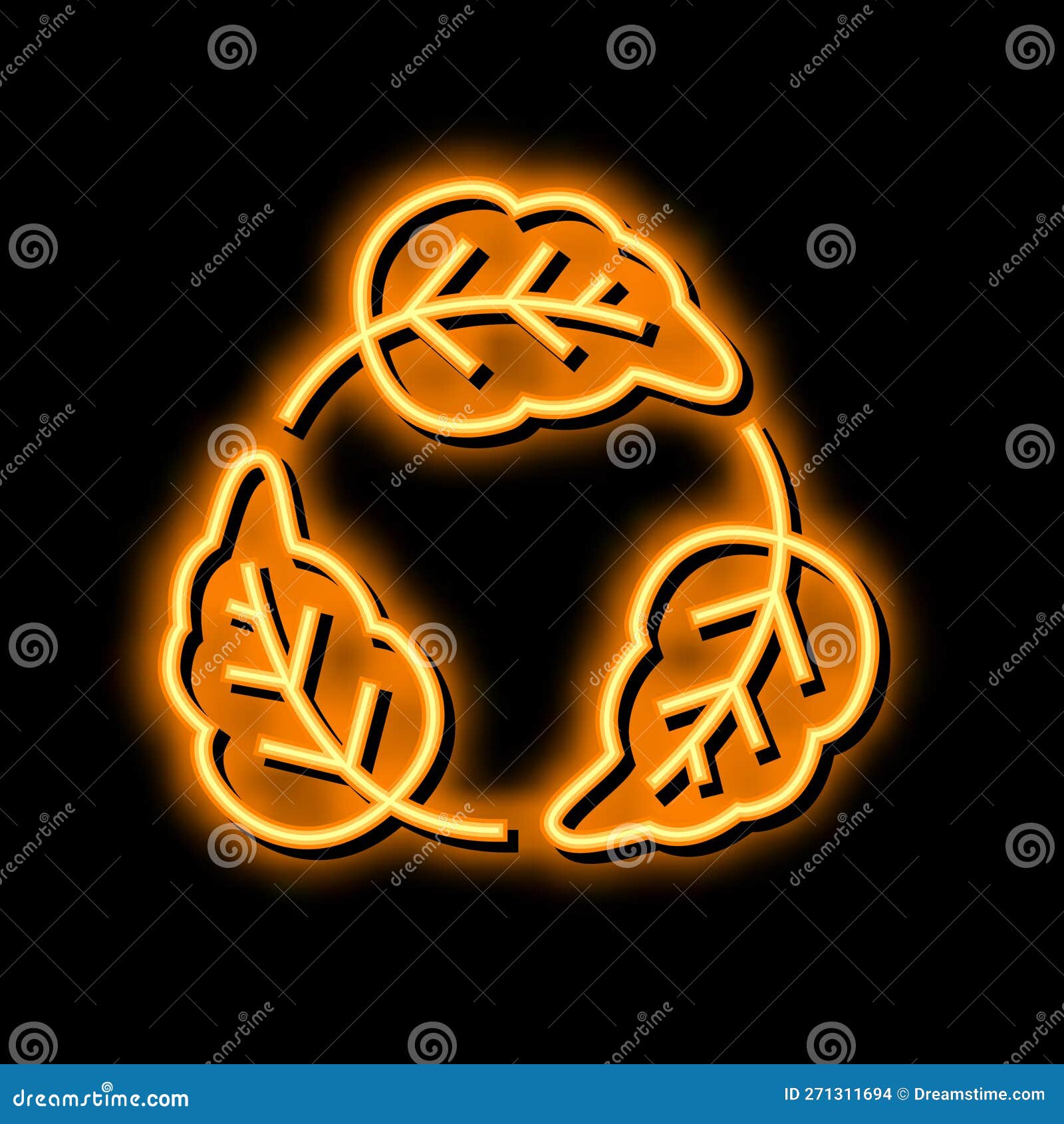 Eco Recycle Leaf Neon Glow Icon Illustration Stock Vector ...
