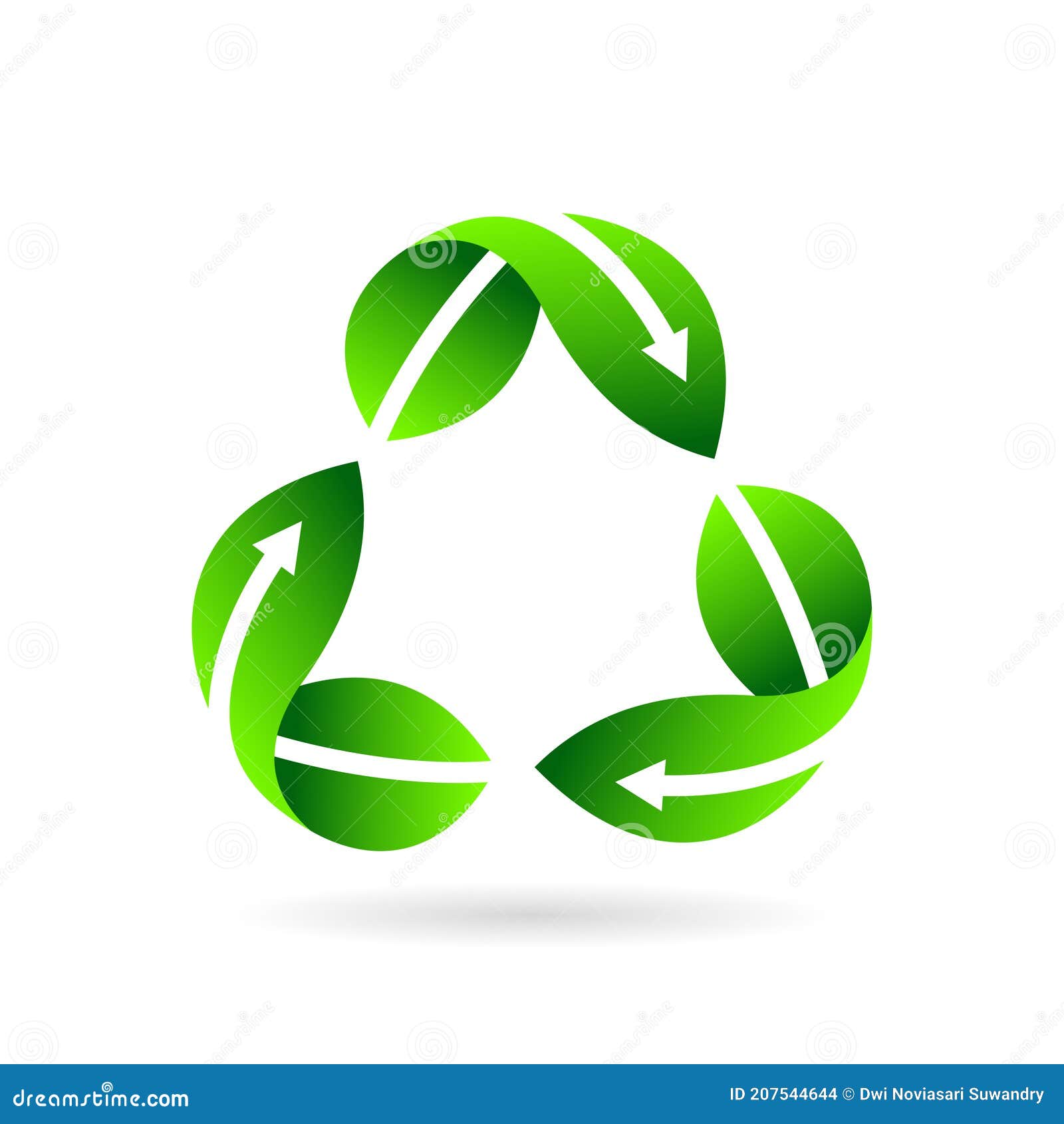 Eco Recycle Logo with Leaf and Arrow Concept Stock Vector ...