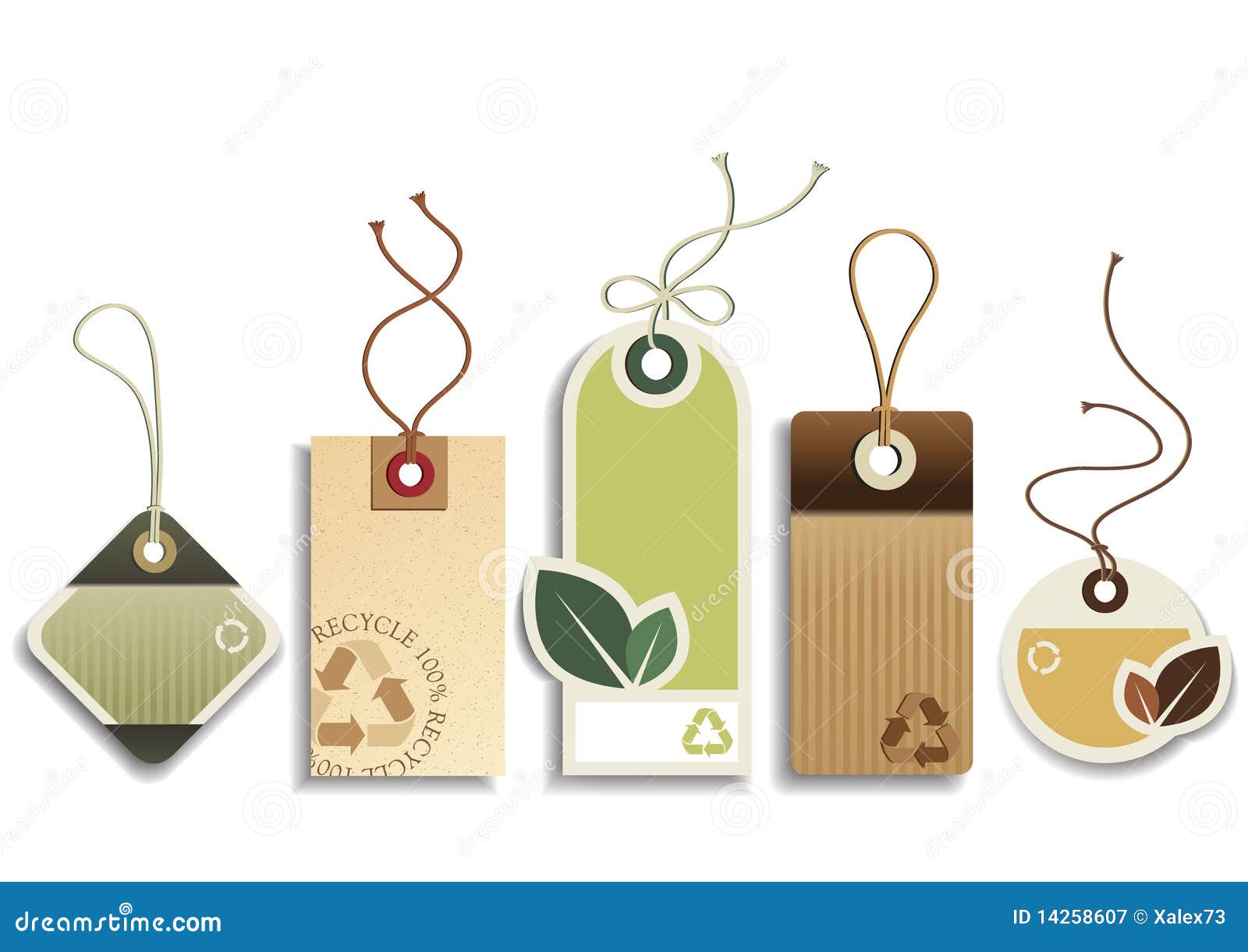 Eco Recycle Tags stock vector. Illustration of merchandise - 14258607