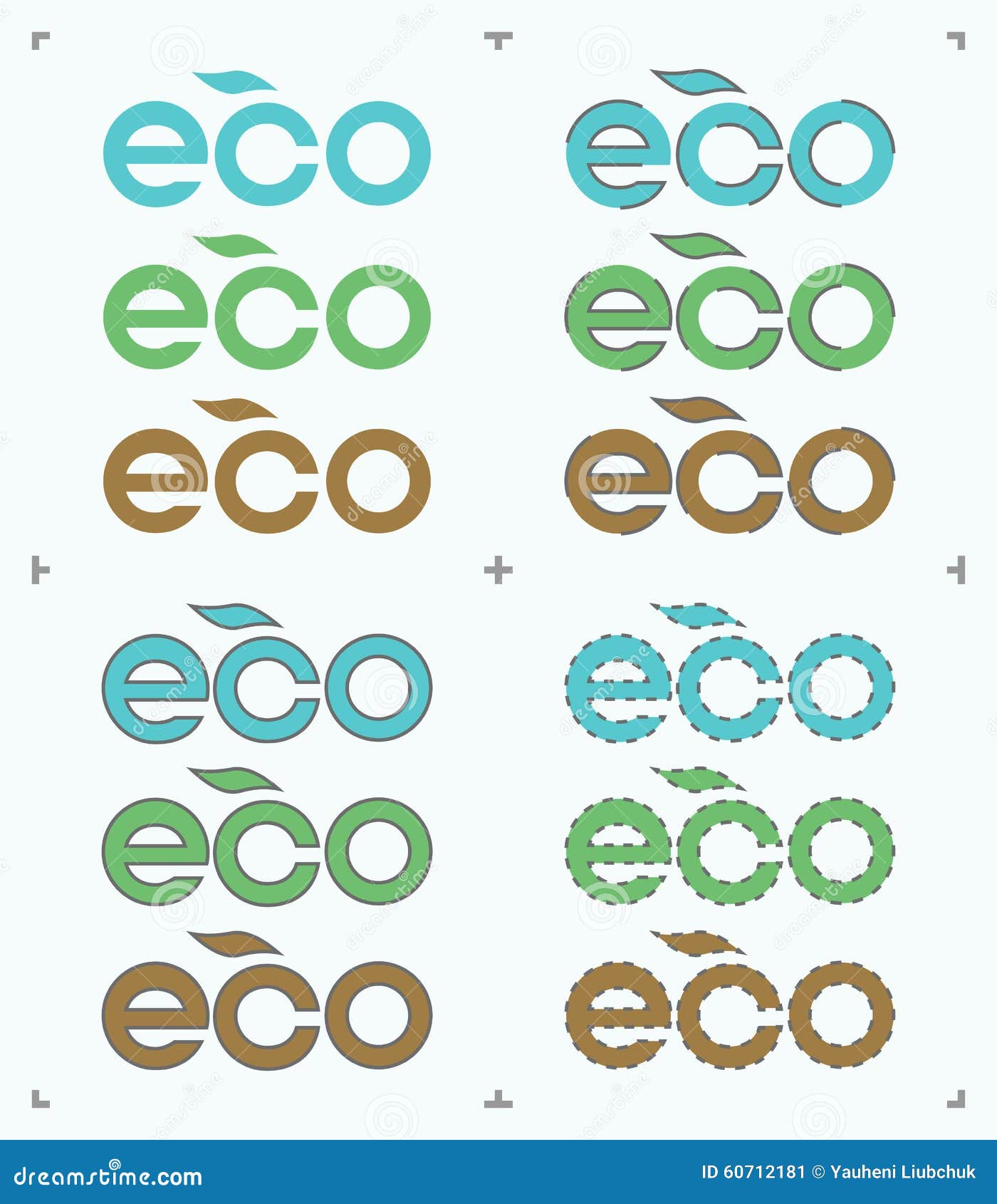 Eco round shape set stock illustration. Illustration of logo - 60712181