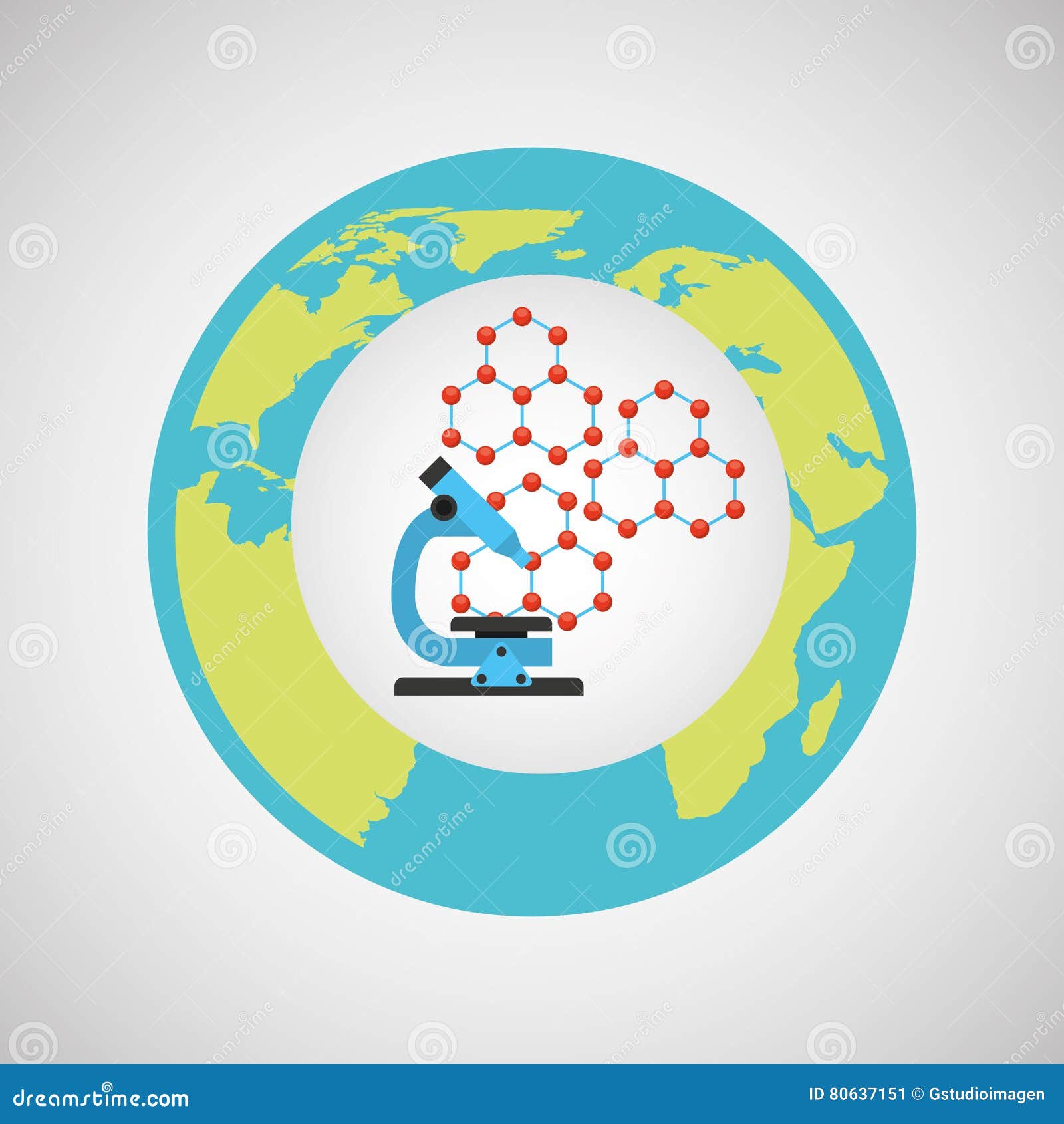Eco Science Research Microscope Icon Stock Vector - Illustration of ...