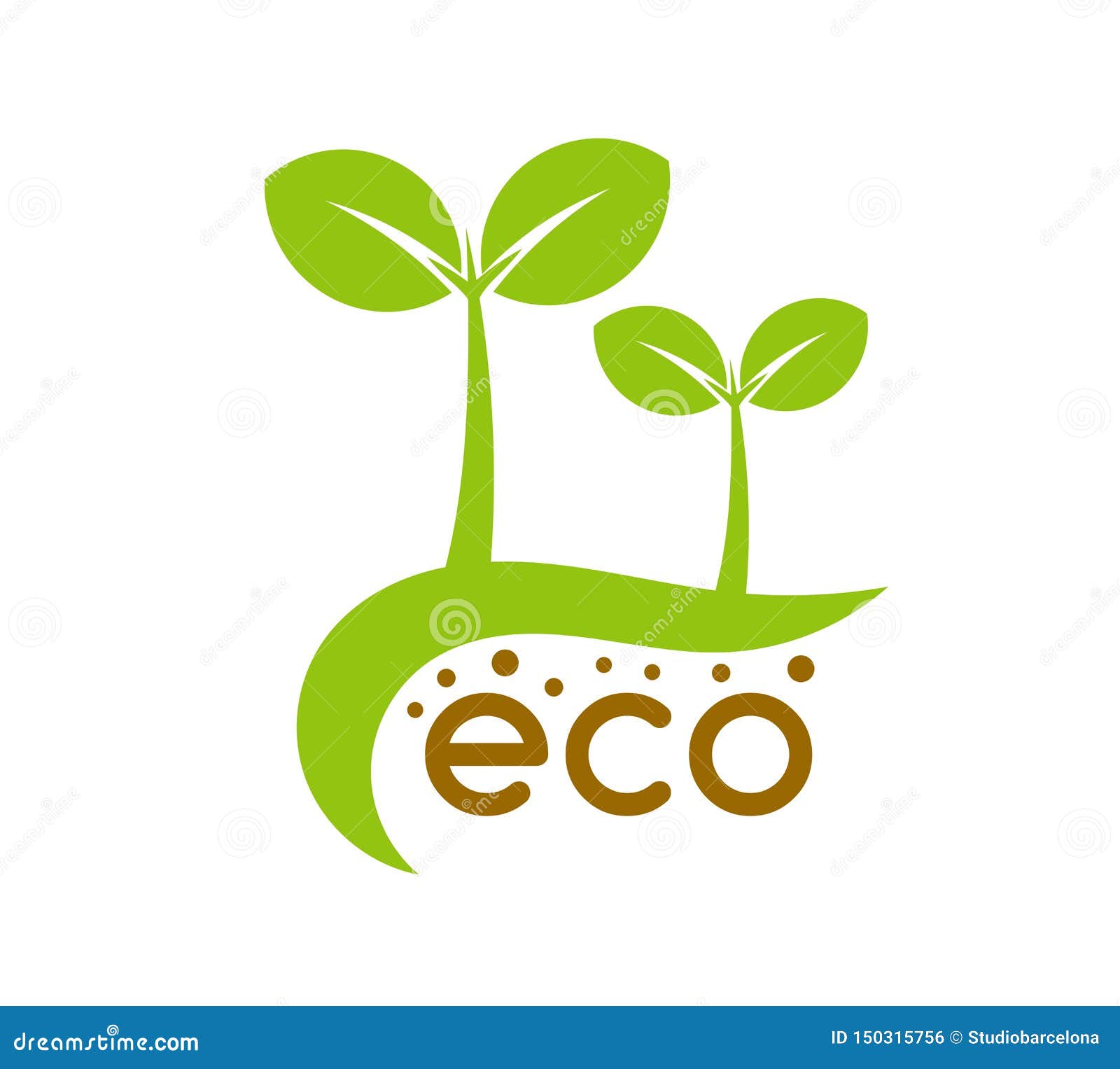Seedling Logo Symbol. Concept Of Compostable Packaging. Cartoon Vector ...