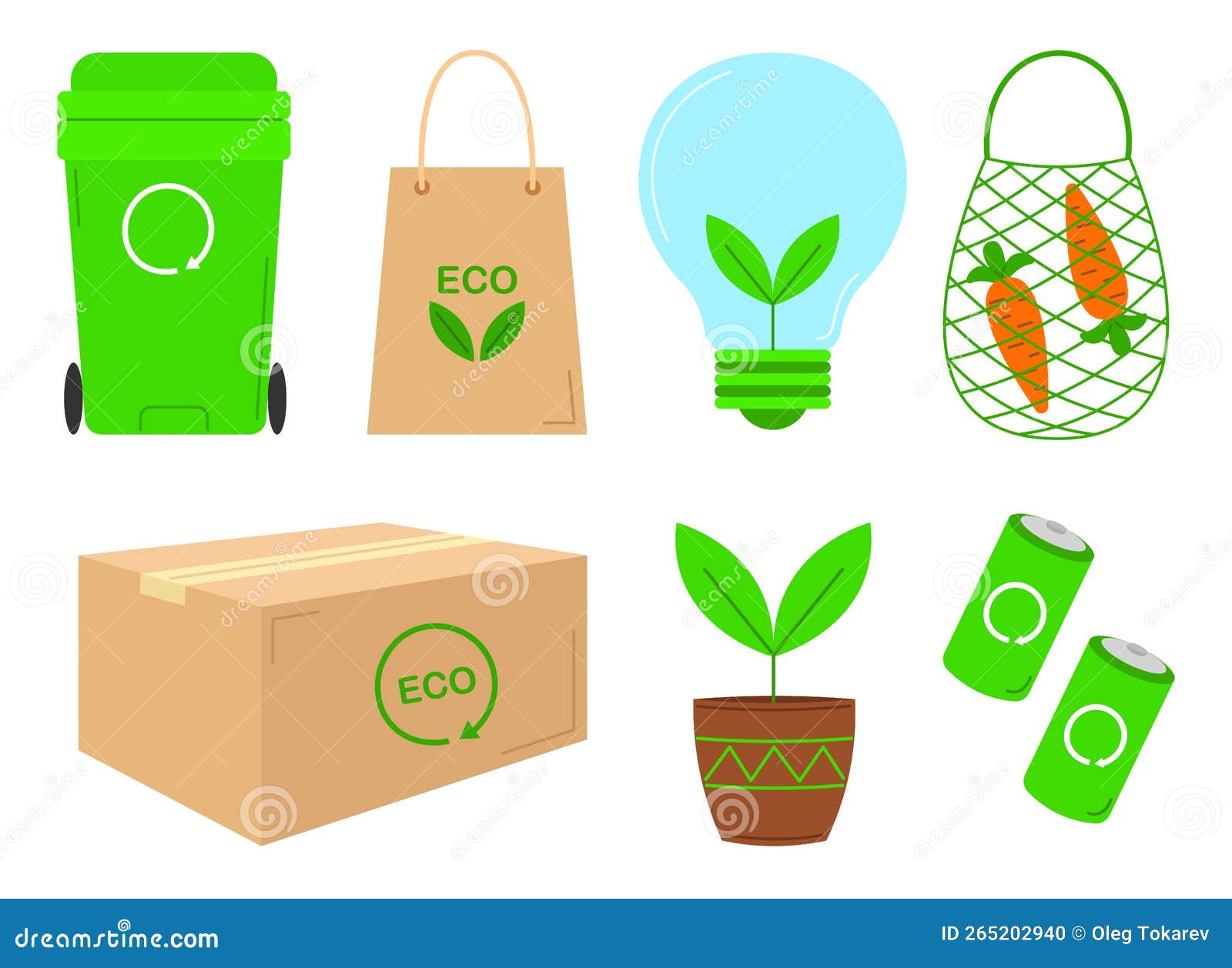 Ecological Diverse and Bright Set Stock Vector - Illustration of ...