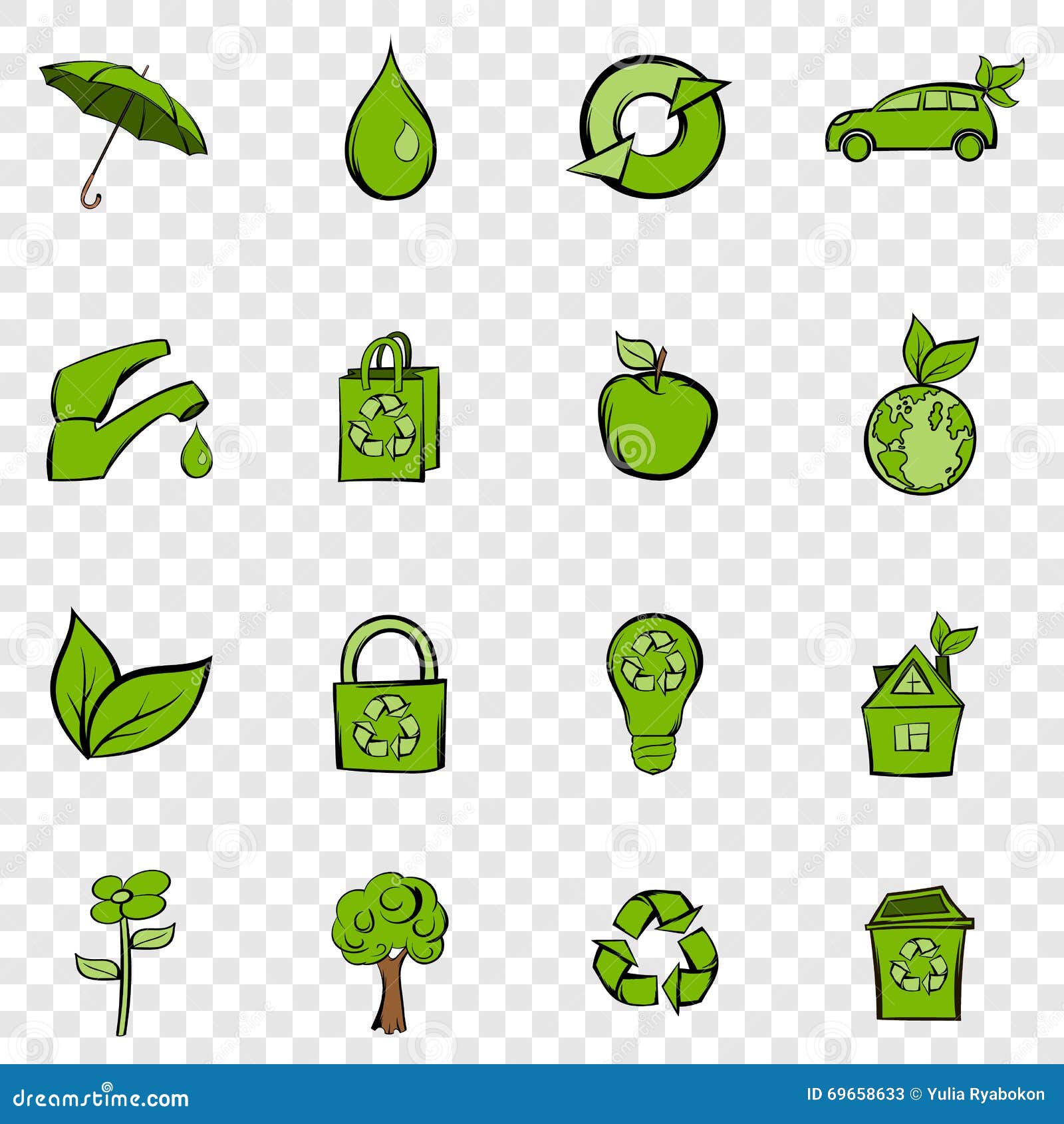 Eco set icons stock vector. Illustration of organic, label - 69658633