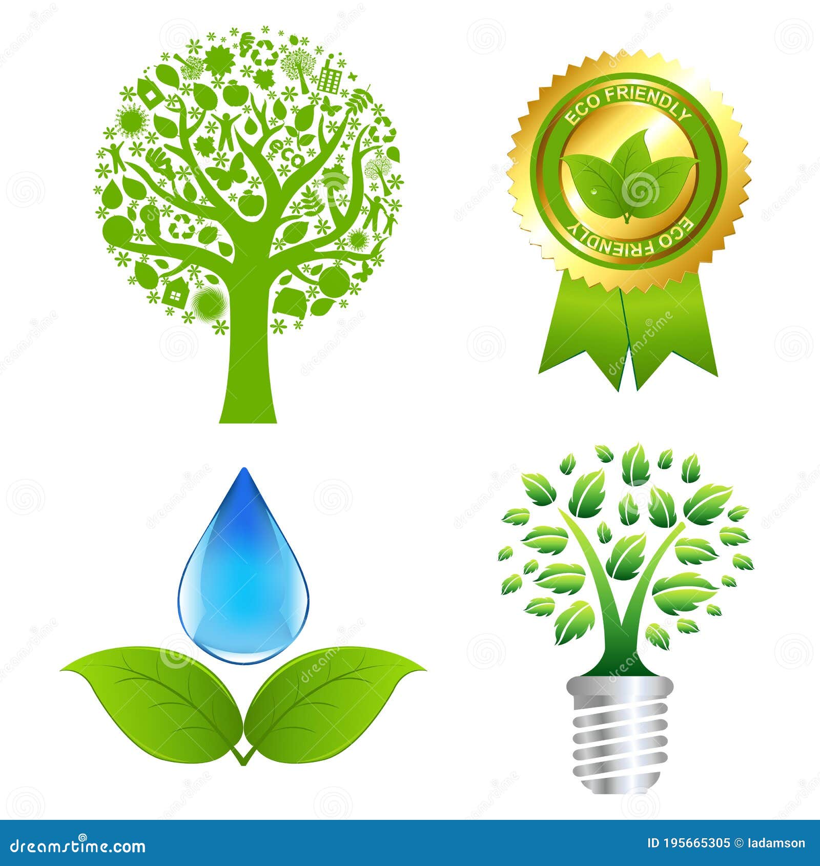 Eco Set stock vector. Illustration of energy, organic - 195665305