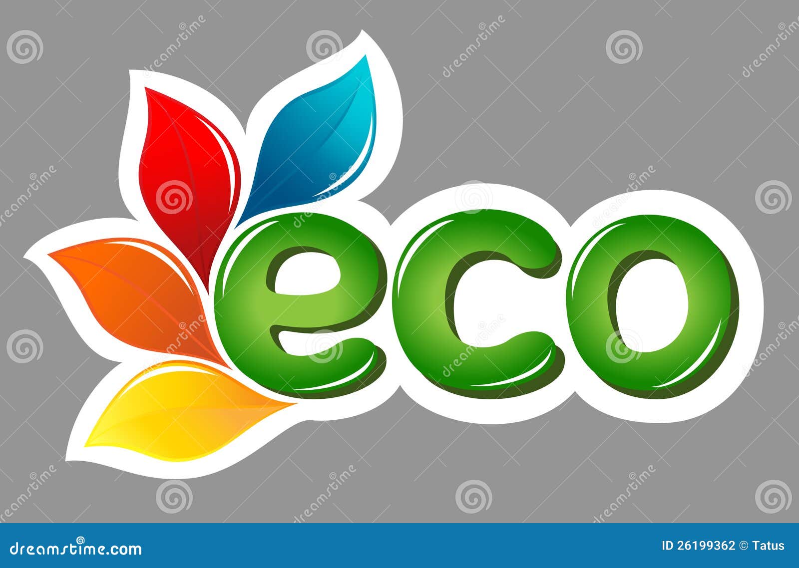 Eco sign with leafs stock vector. Illustration of pattern - 26199362