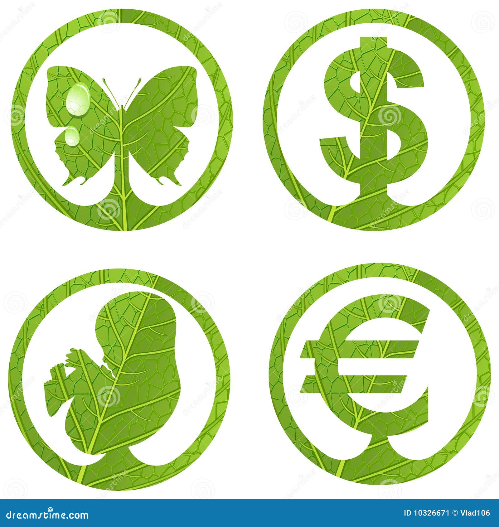 Eco signs. Set 3. stock vector. Illustration of leaf - 10326671