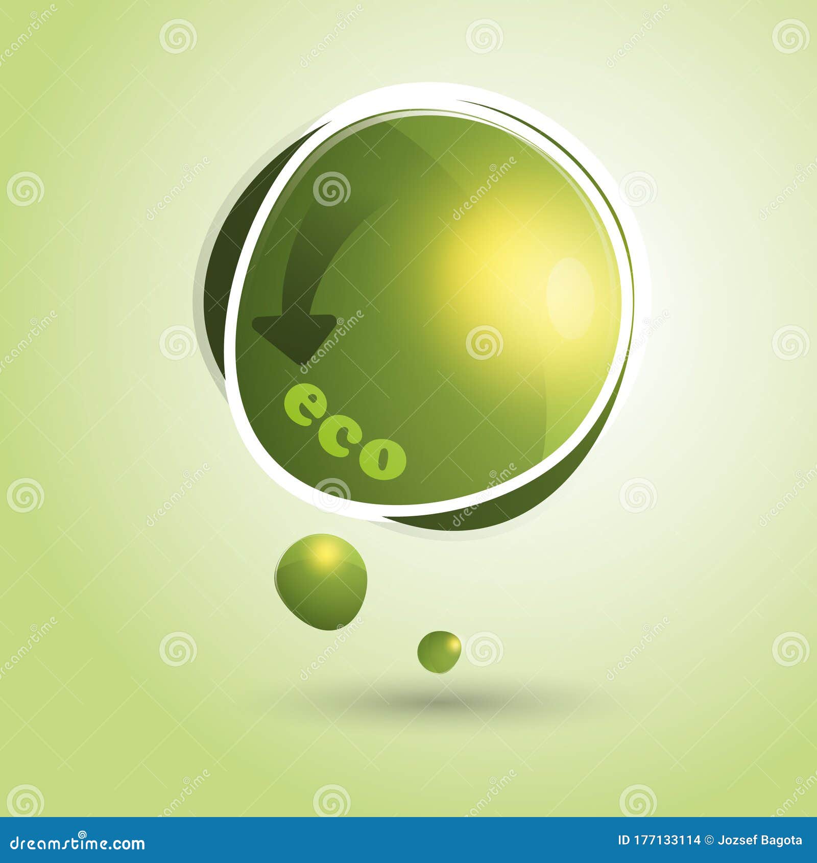 Eco Speech Bubble stock vector. Illustration of glass - 177133114