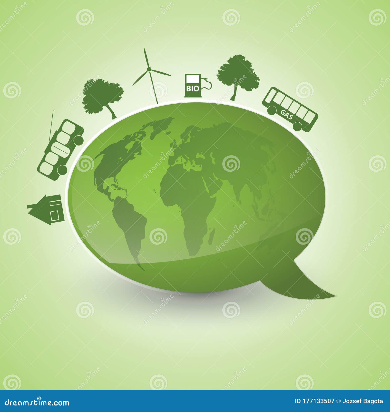 Eco Speech Bubble stock vector. Illustration of balloon - 177133507