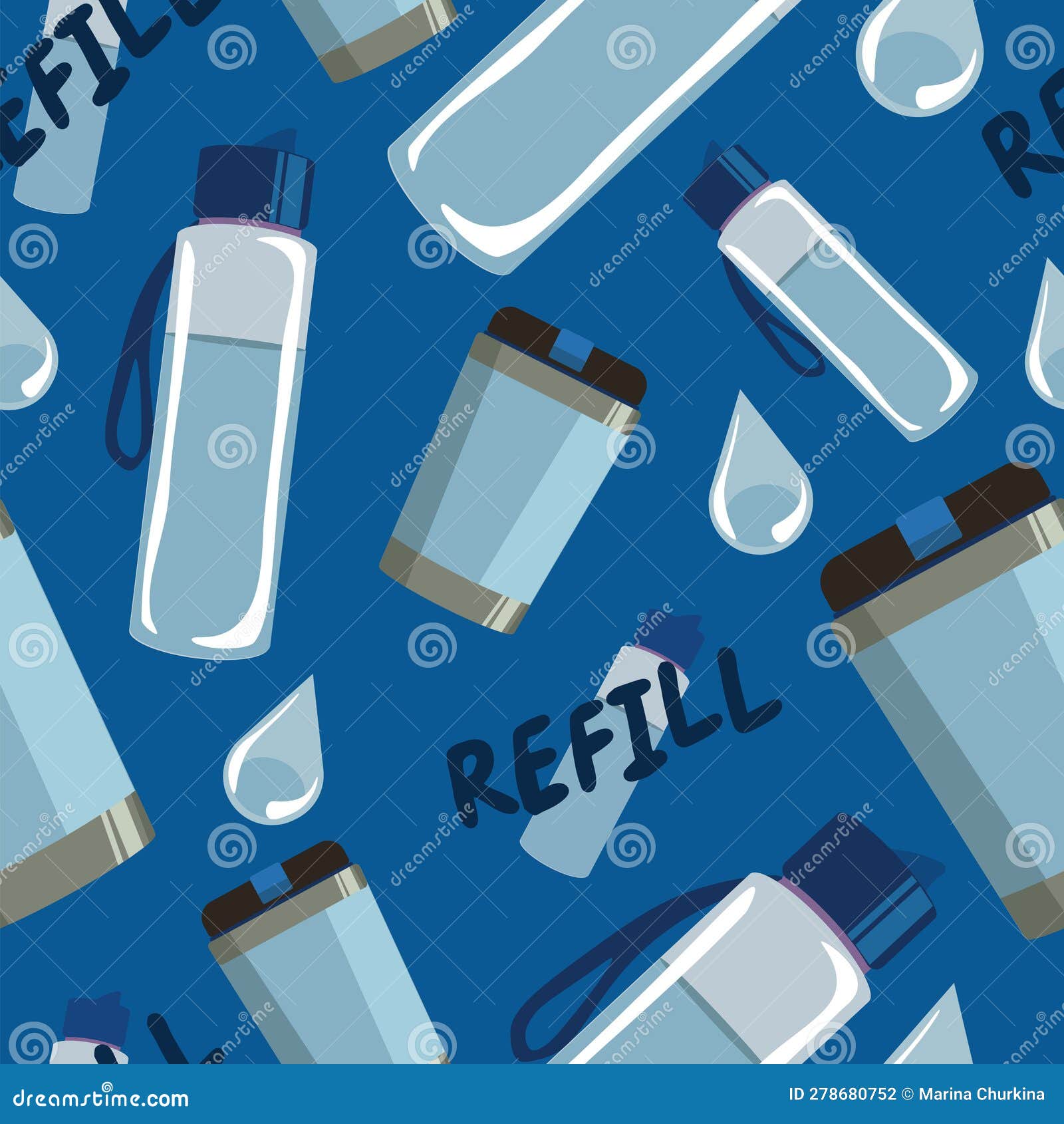 Refill Water Bottles Pattern Stock Vector - Illustration of sign ...