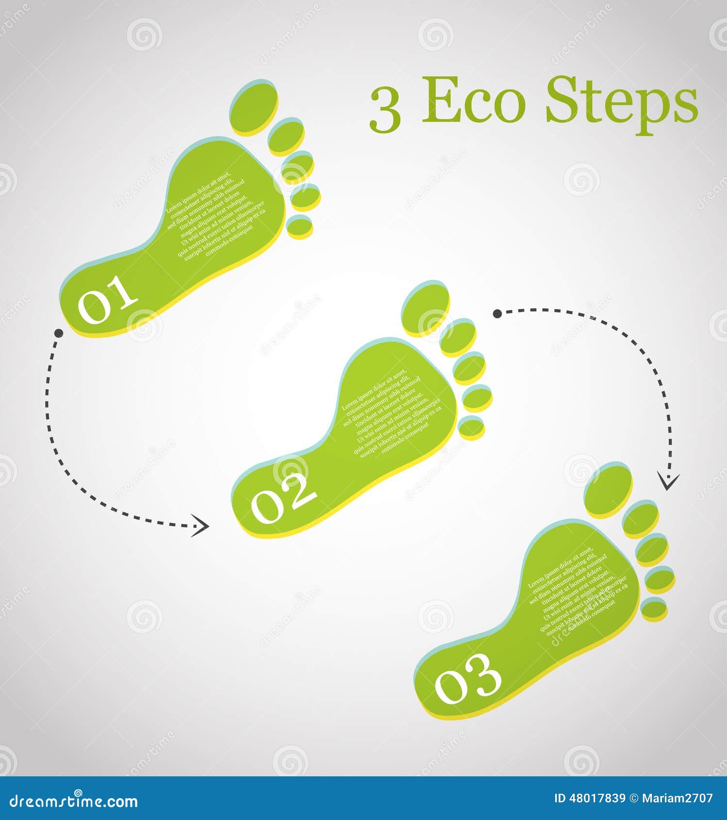 3 eco steps stock vector. Illustration of connected, option - 48017839