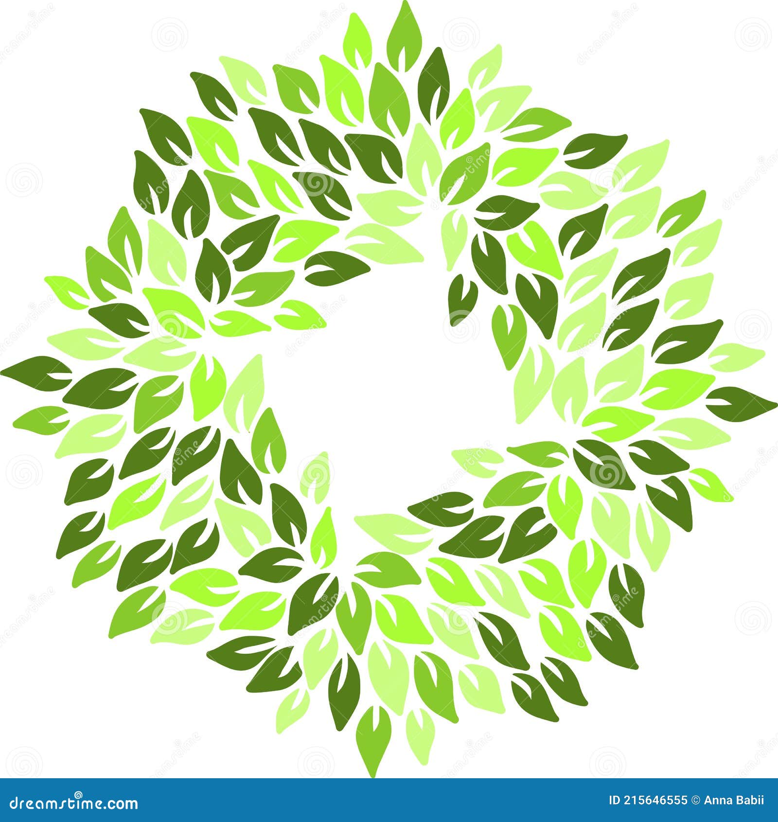 Eco Style Green Leaves Round Frame. Eco Friendle Pattern with Copyspace ...