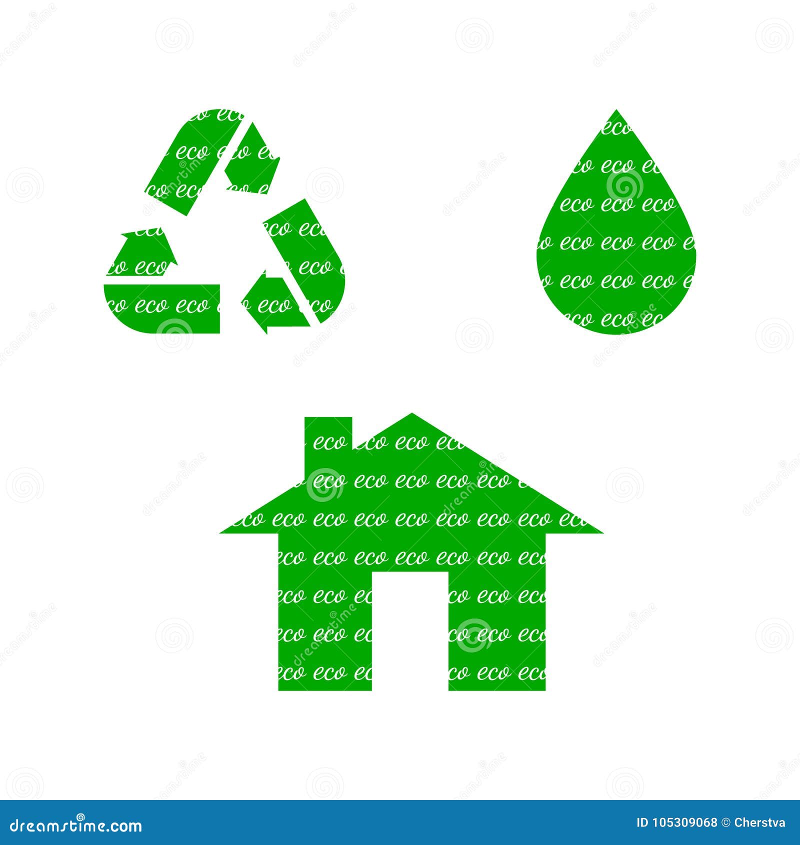 Eco Symbol Icon Set. Ecology Sign. Stock Vector - Illustration of ...