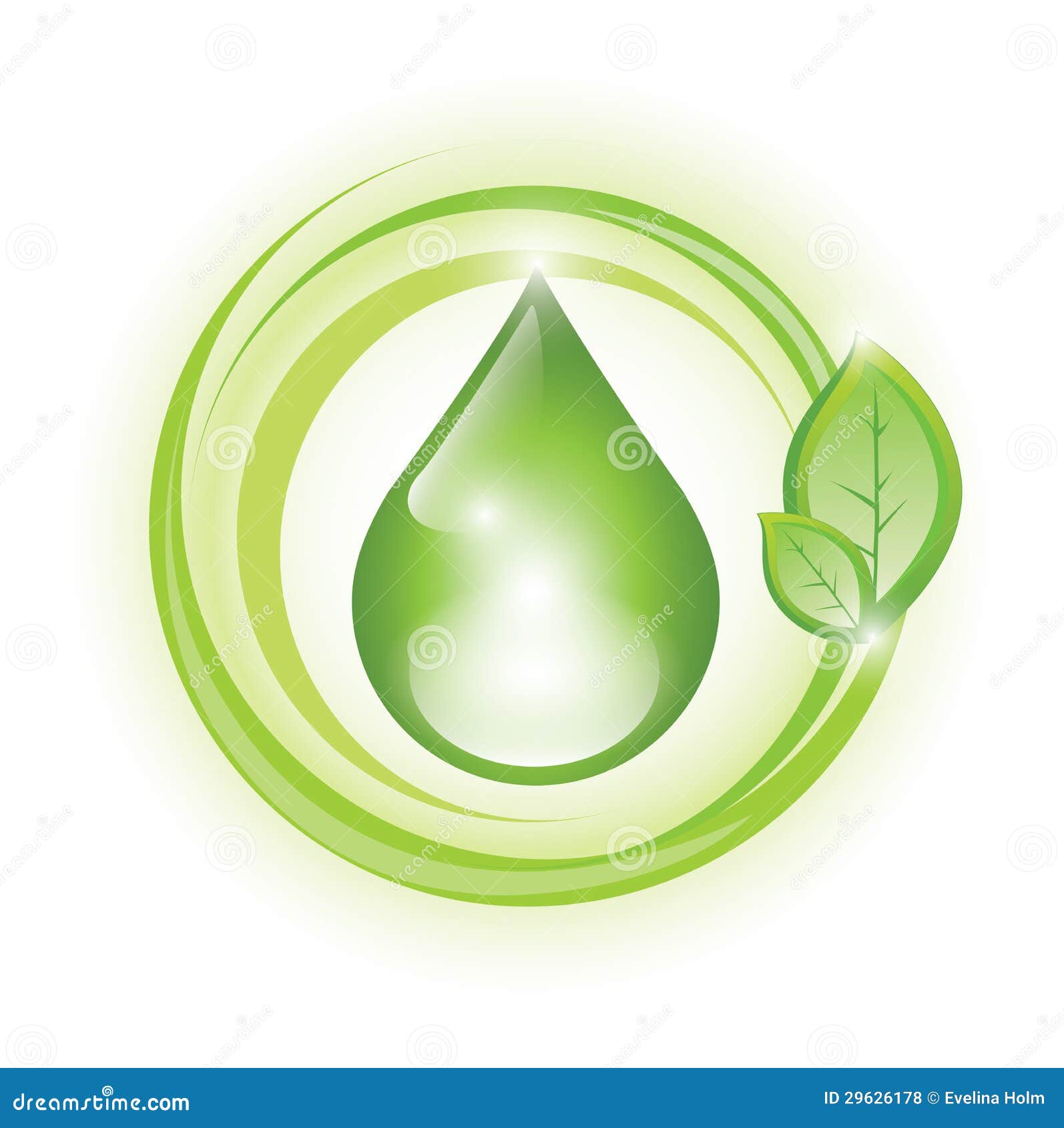 Eco symbol with large drop stock vector. Illustration of ecology - 29626178