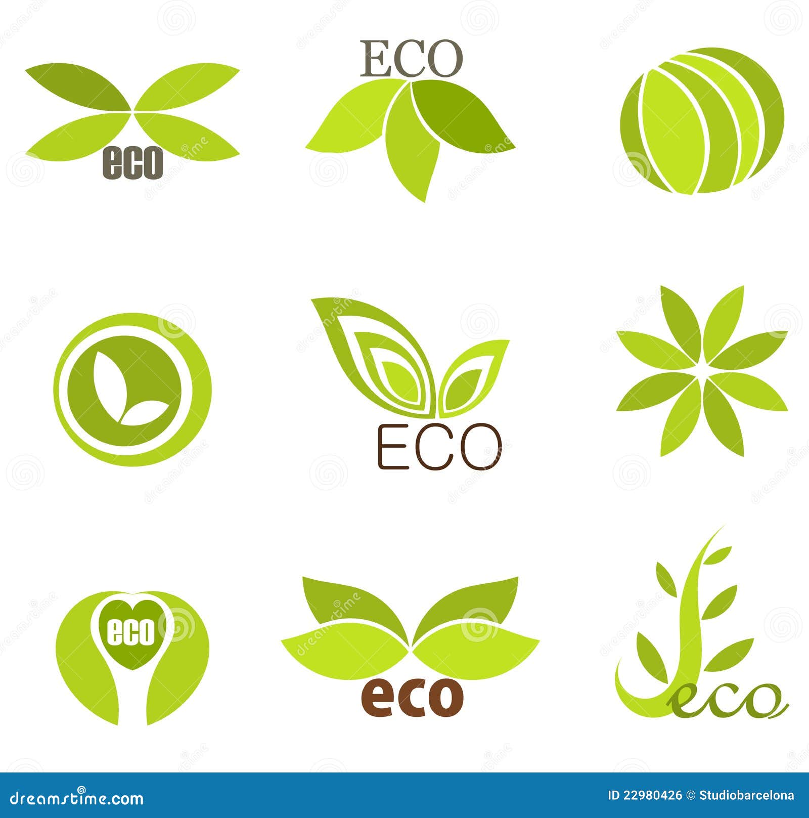 Eco symbols stock vector. Illustration of abstract, green - 22980426