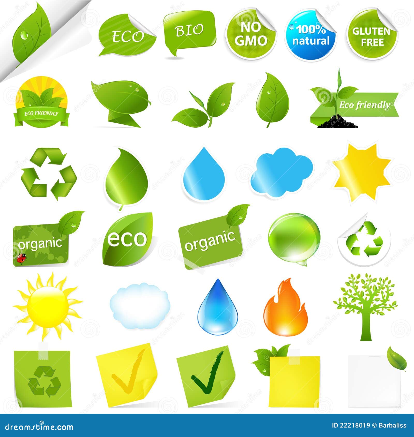 Eco Symbols Set stock vector. Illustration of generic - 22218019