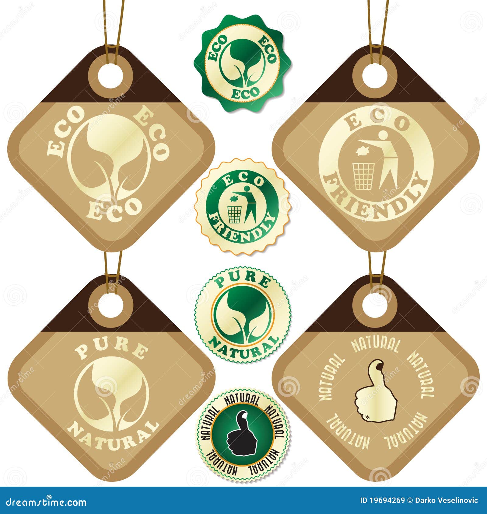 Eco tags and stickers stock vector. Illustration of sticker - 19694269