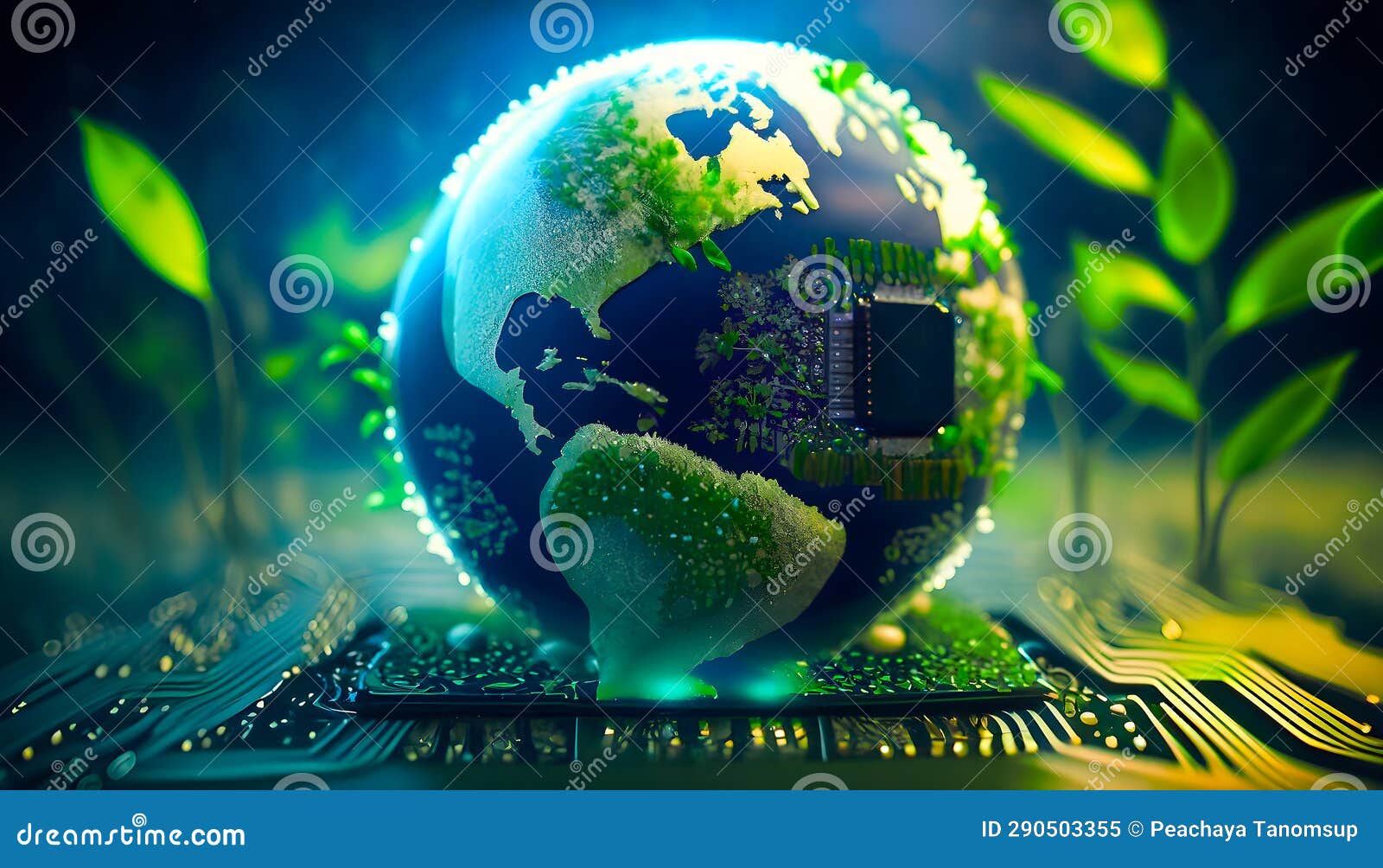 Eco Technology, Green it, Nature Technology, and Ecology Concept ...