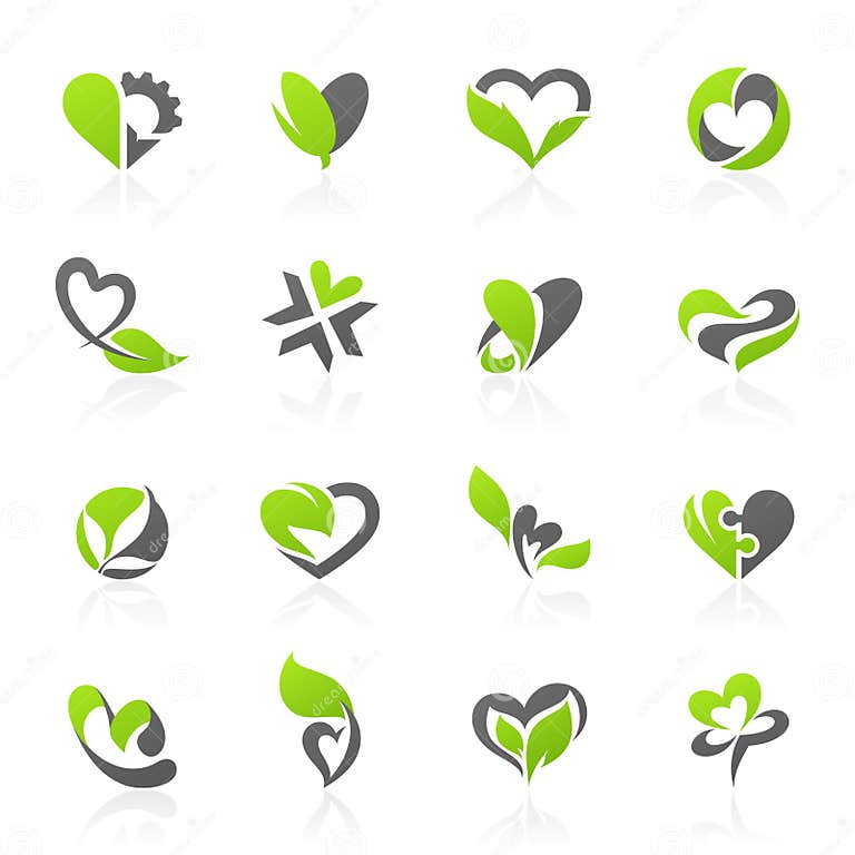 Eco-themed Vector Logo Template Set Stock Vector - Illustration of ...