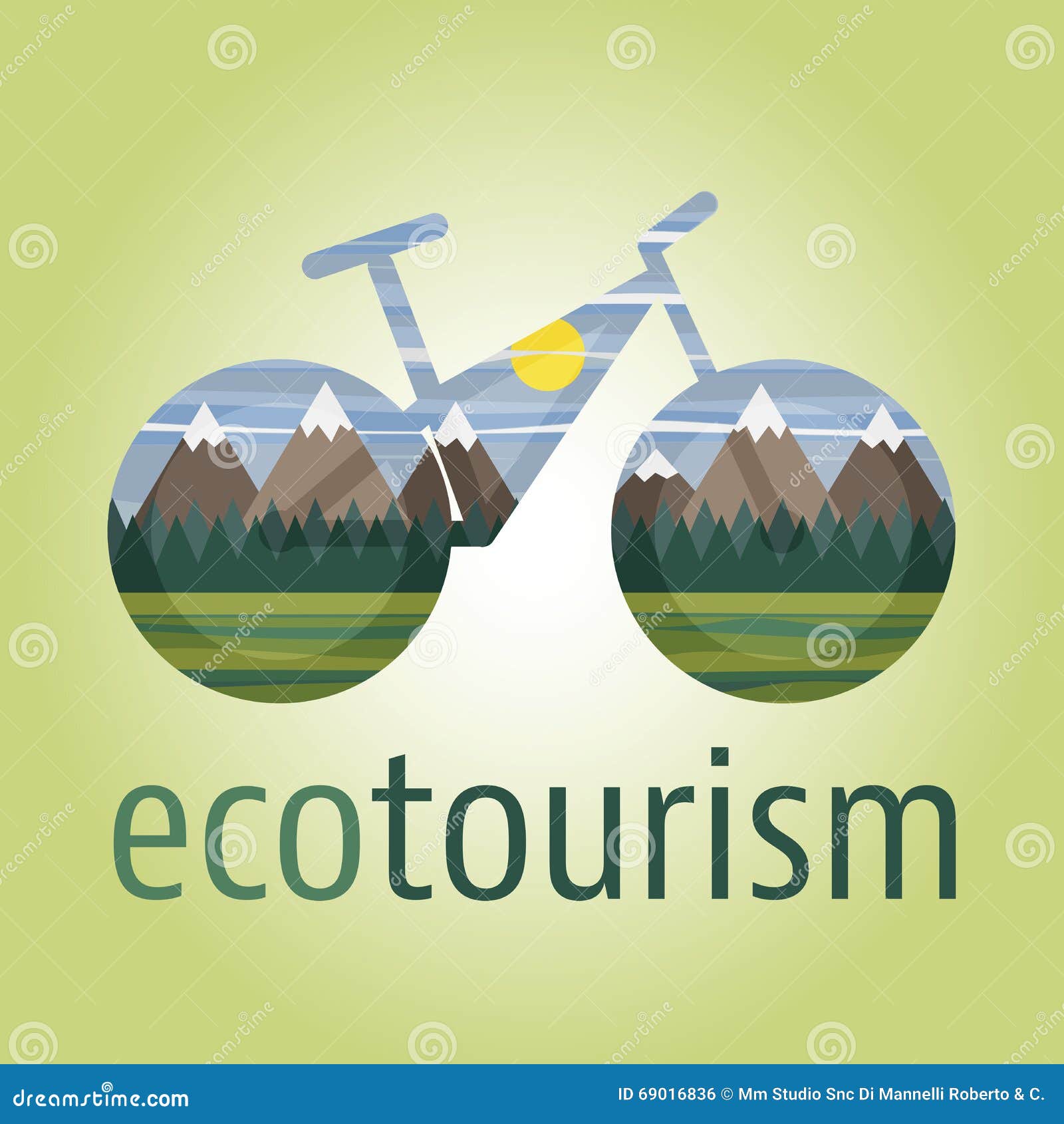 Eco Tourism Vector Icon and Logo Bike Stock Vector - Illustration of ...