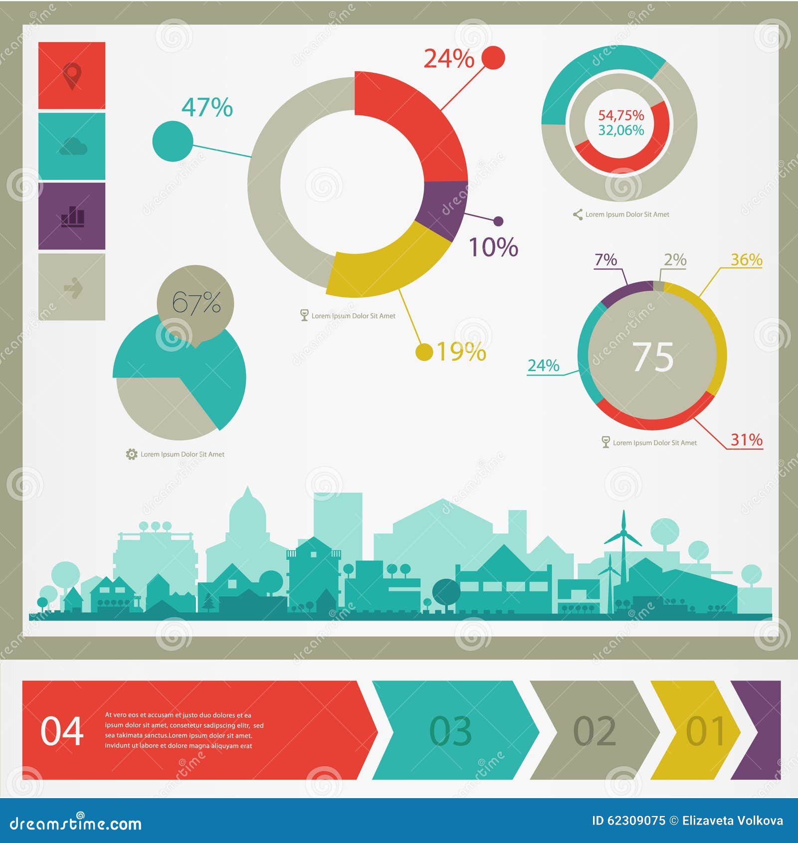 Eco town infographics stock vector. Illustration of green - 62309075