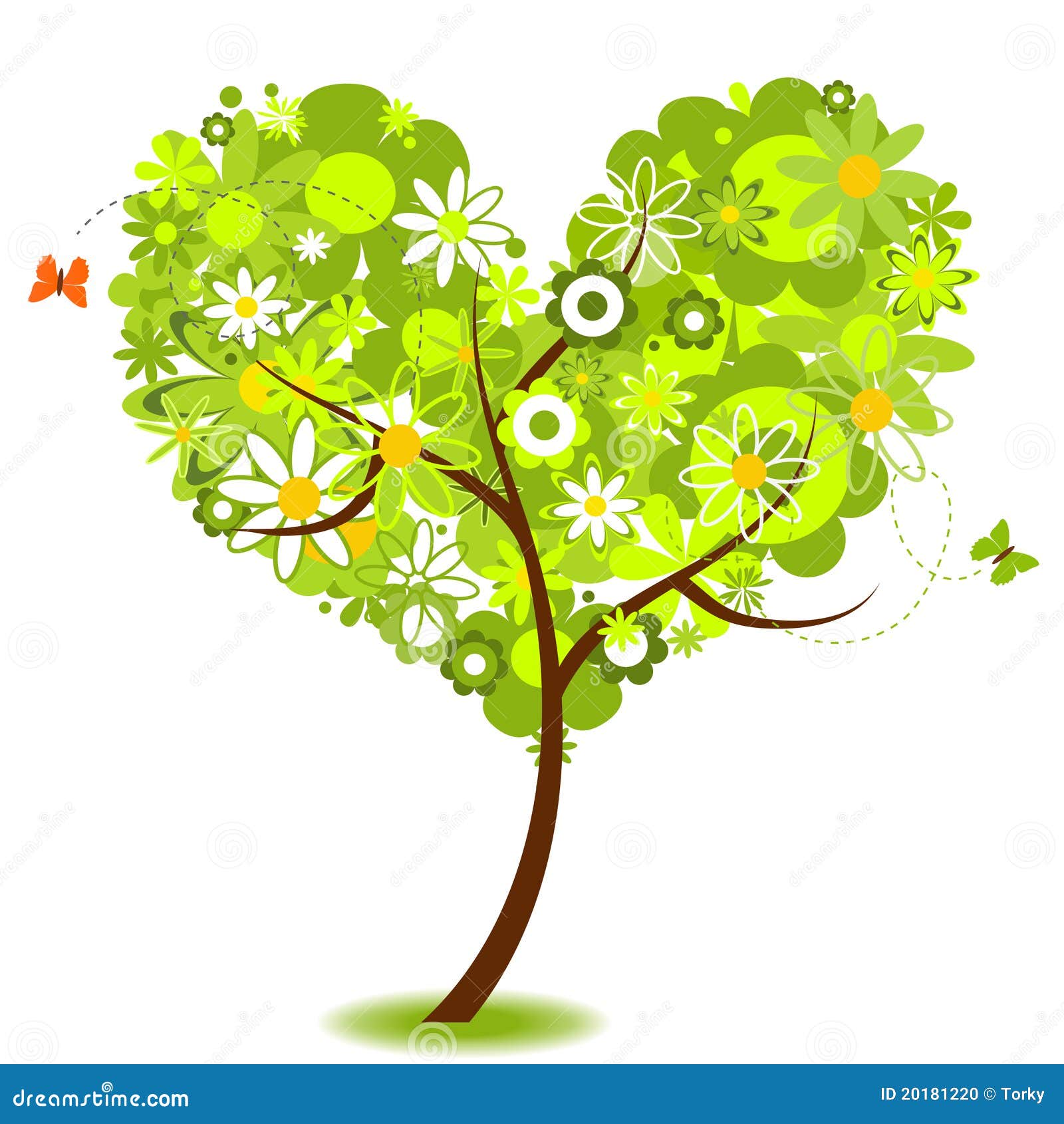 Eco tree stock vector. Illustration of green, butterfly - 20181220